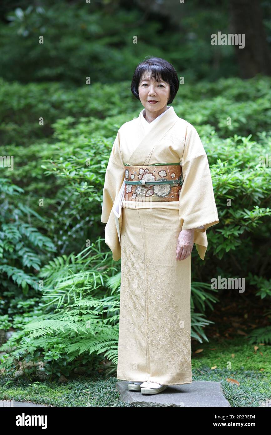 Japanese novelist Nobuko Takagi pose for a photo in Tokyo on May 19 ...