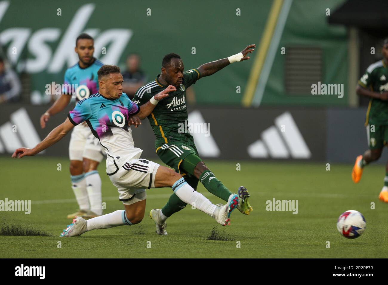 Portland Timbers forward Franck Boli fights for the ball against ...