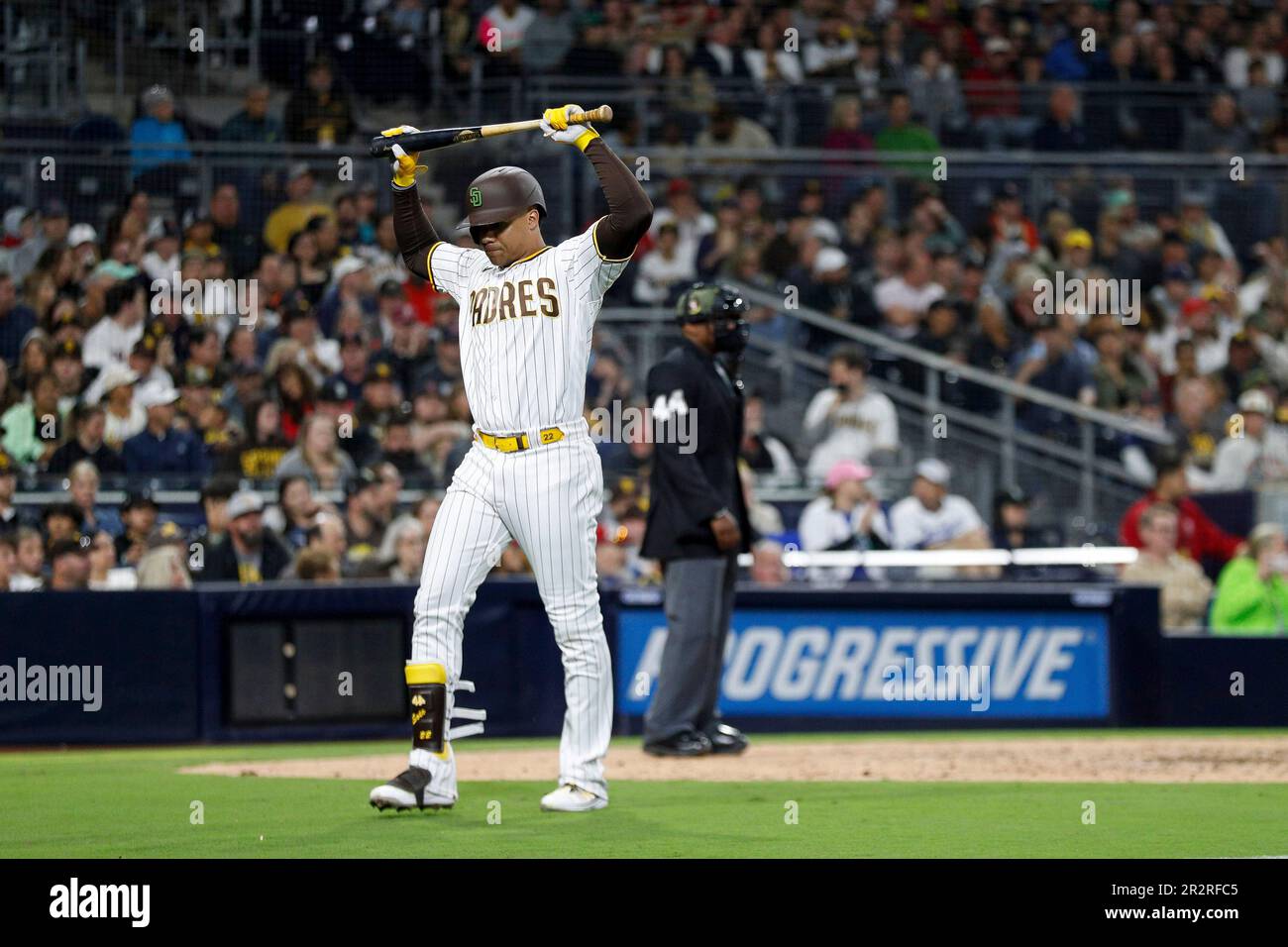San Diego Padres' Juan Soto reacts after striking out during the sixth ...