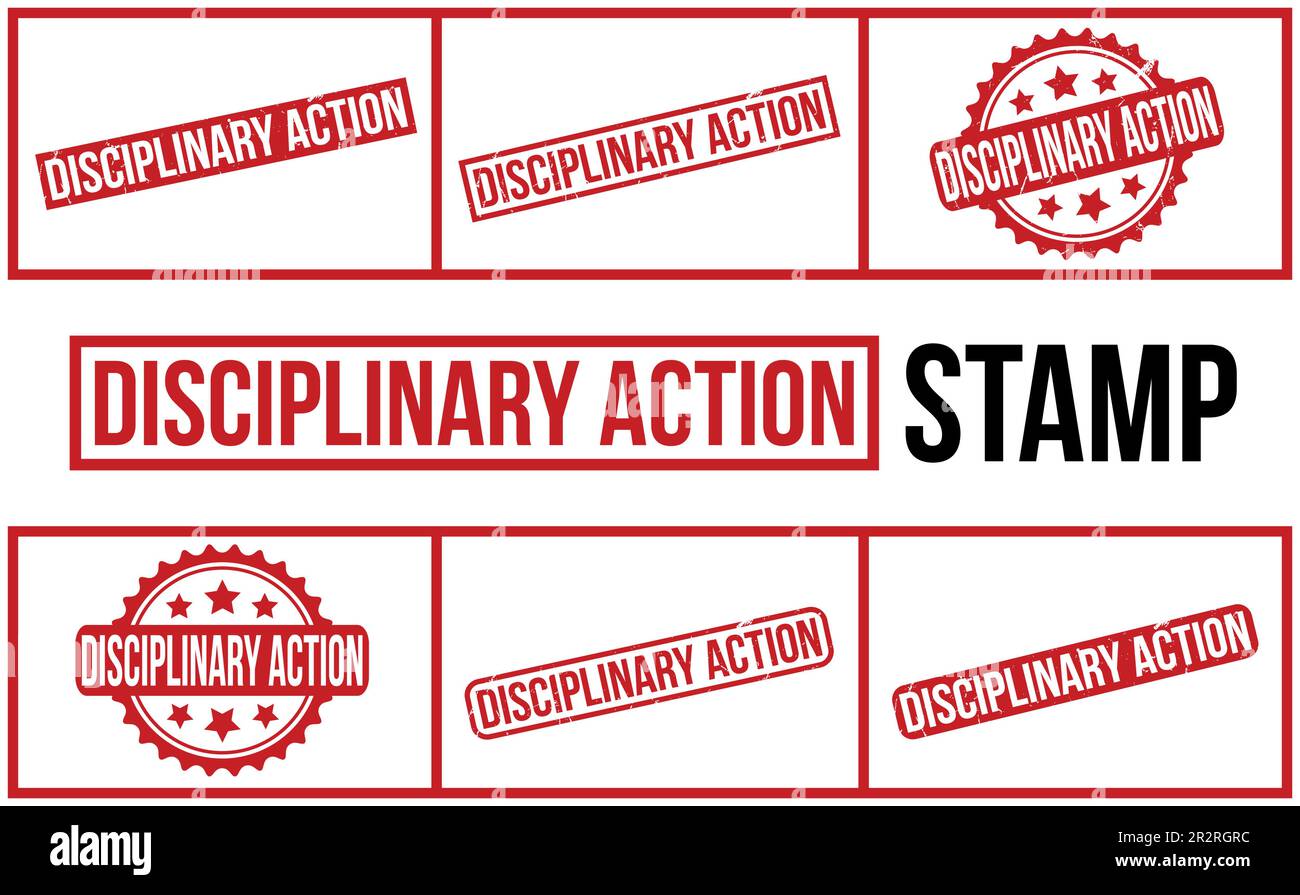 Disciplinary Action rubber grunge stamp set vector Stock Vector Image ...