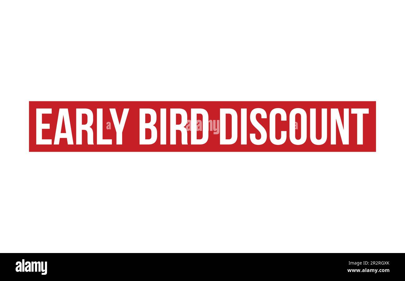 Red Early Bird Discount Rubber Stamp Seal Vector Stock Vector Image ...