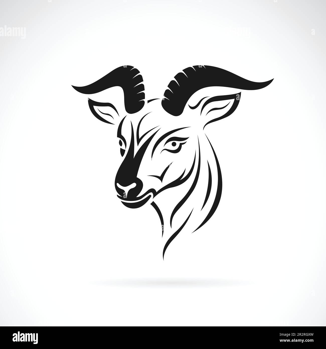 Vector of goat head on white background. Wild Animals. Easy editable ...