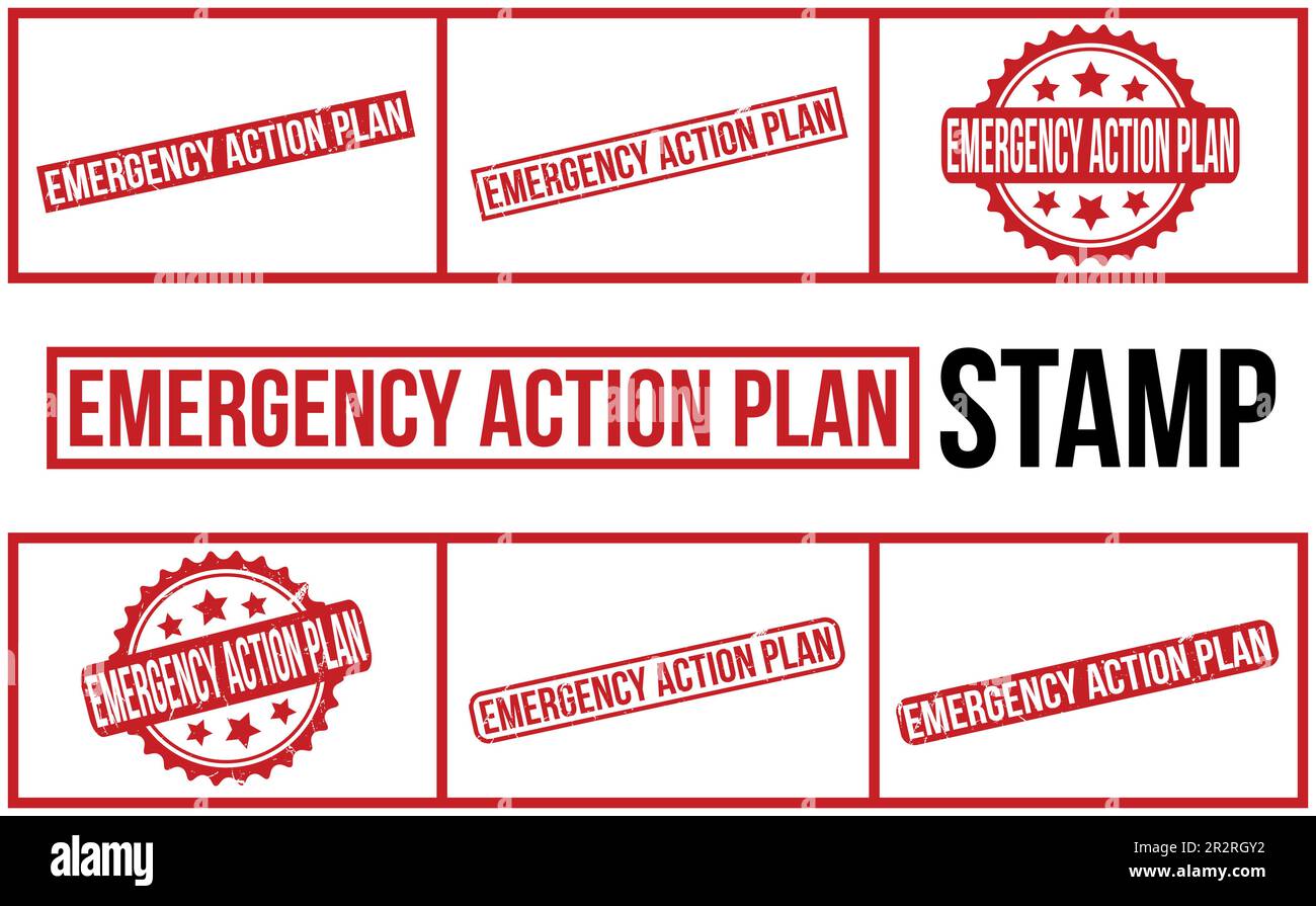Emergency Action Plan rubber grunge stamp set vector Stock Vector Image ...