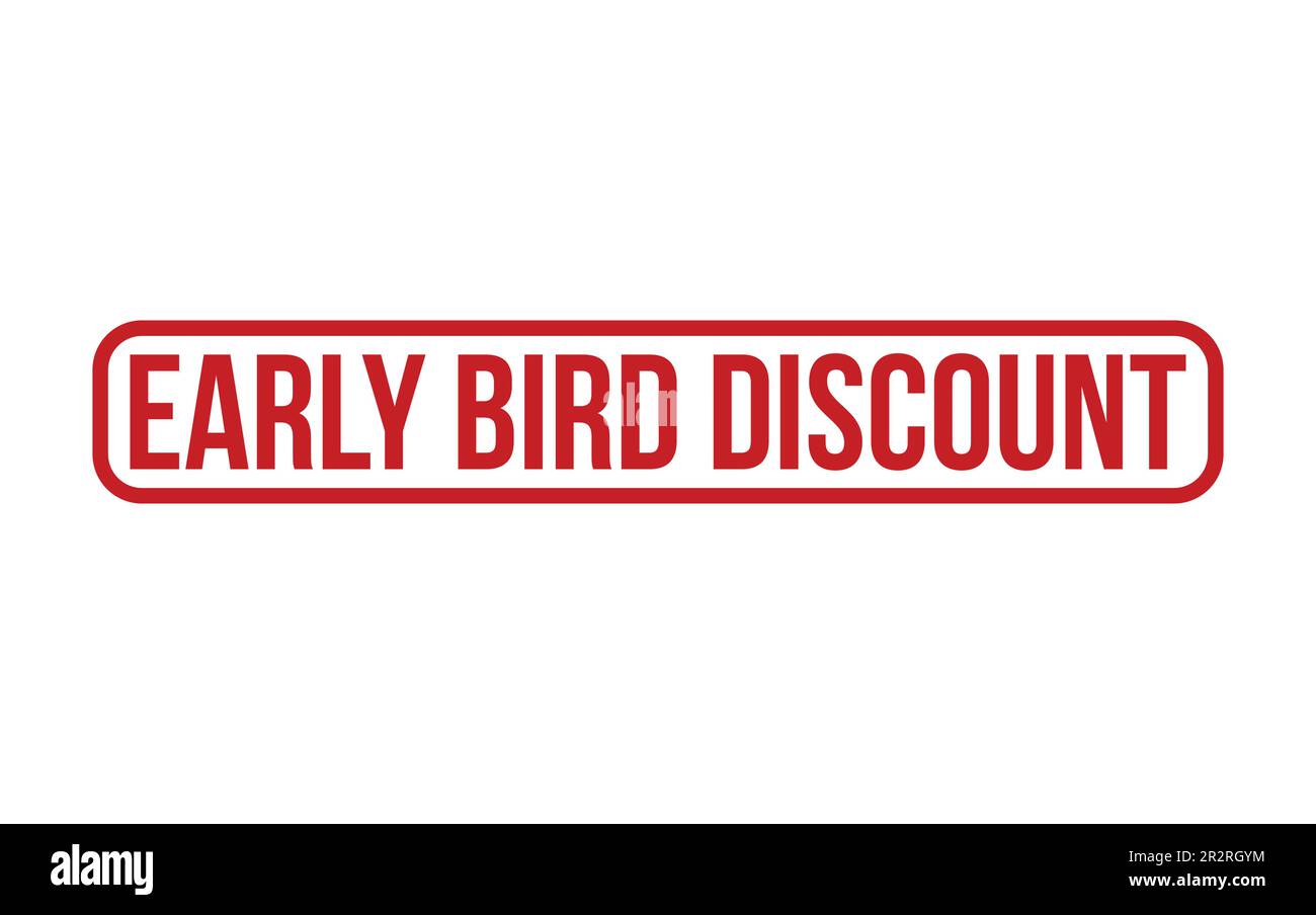 Early bird discount stamp hi-res stock photography and images - Alamy