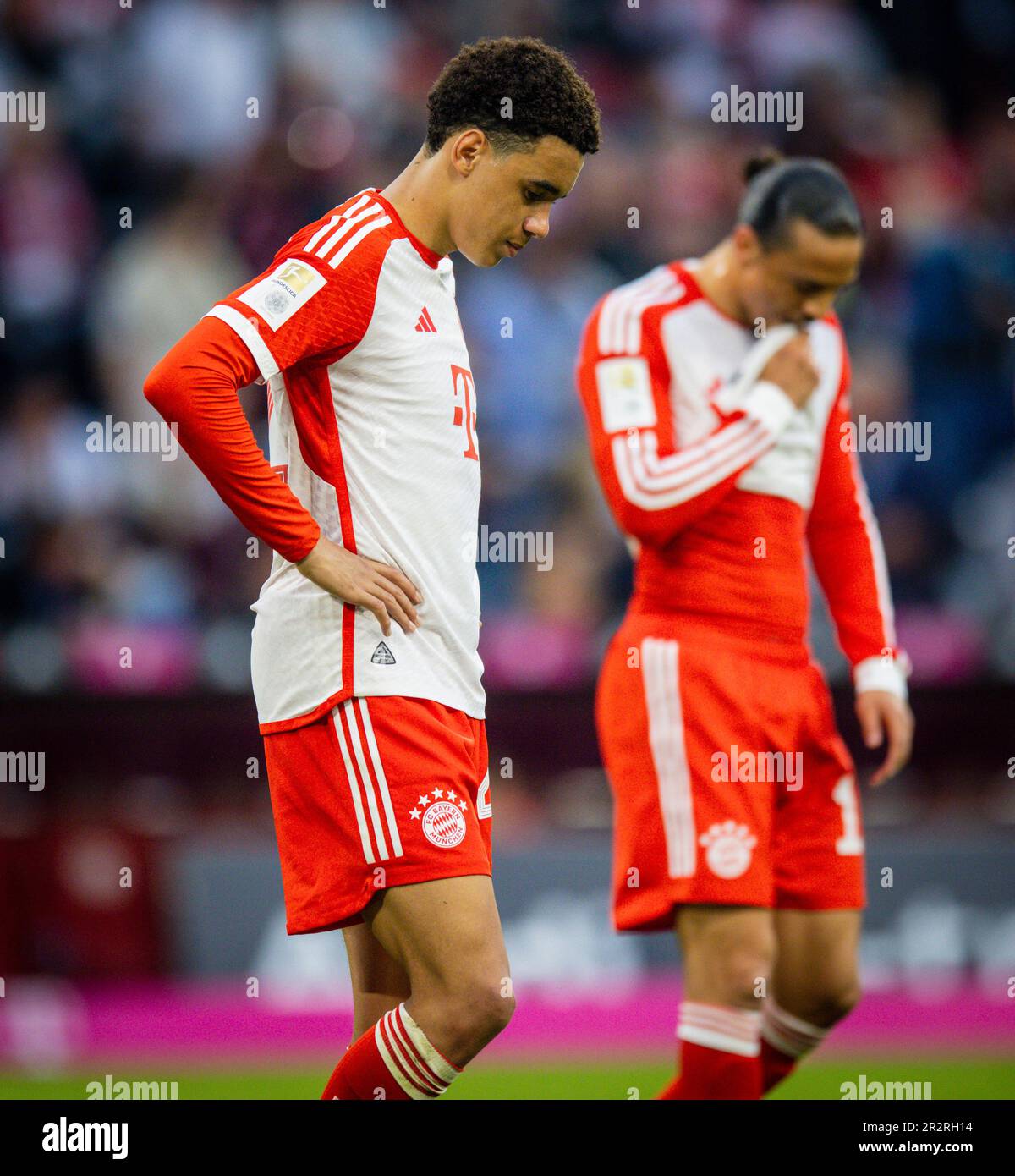 Munic, Germany. 20th Mai, 2023. Jamal Musiala (Muenchen), Leroy Sane ...