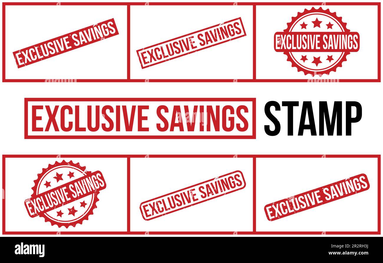 Exclusive Savings Rubber Stamp Set Vector Stock Vector Image & Art - Alamy