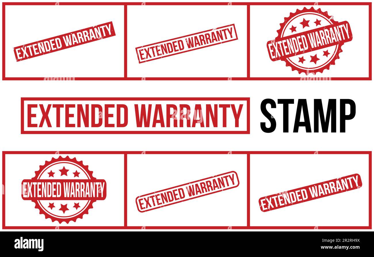 Extended Warranty rubber grunge stamp set vector Stock Vector Image ...