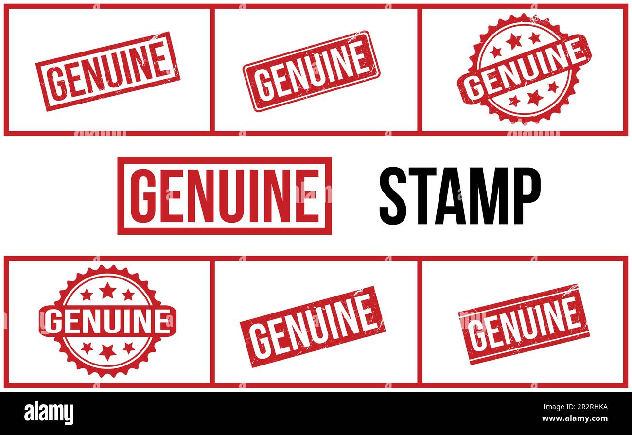 Genuine Rubber Stamp Set Vector Stock Vector Image & Art - Alamy