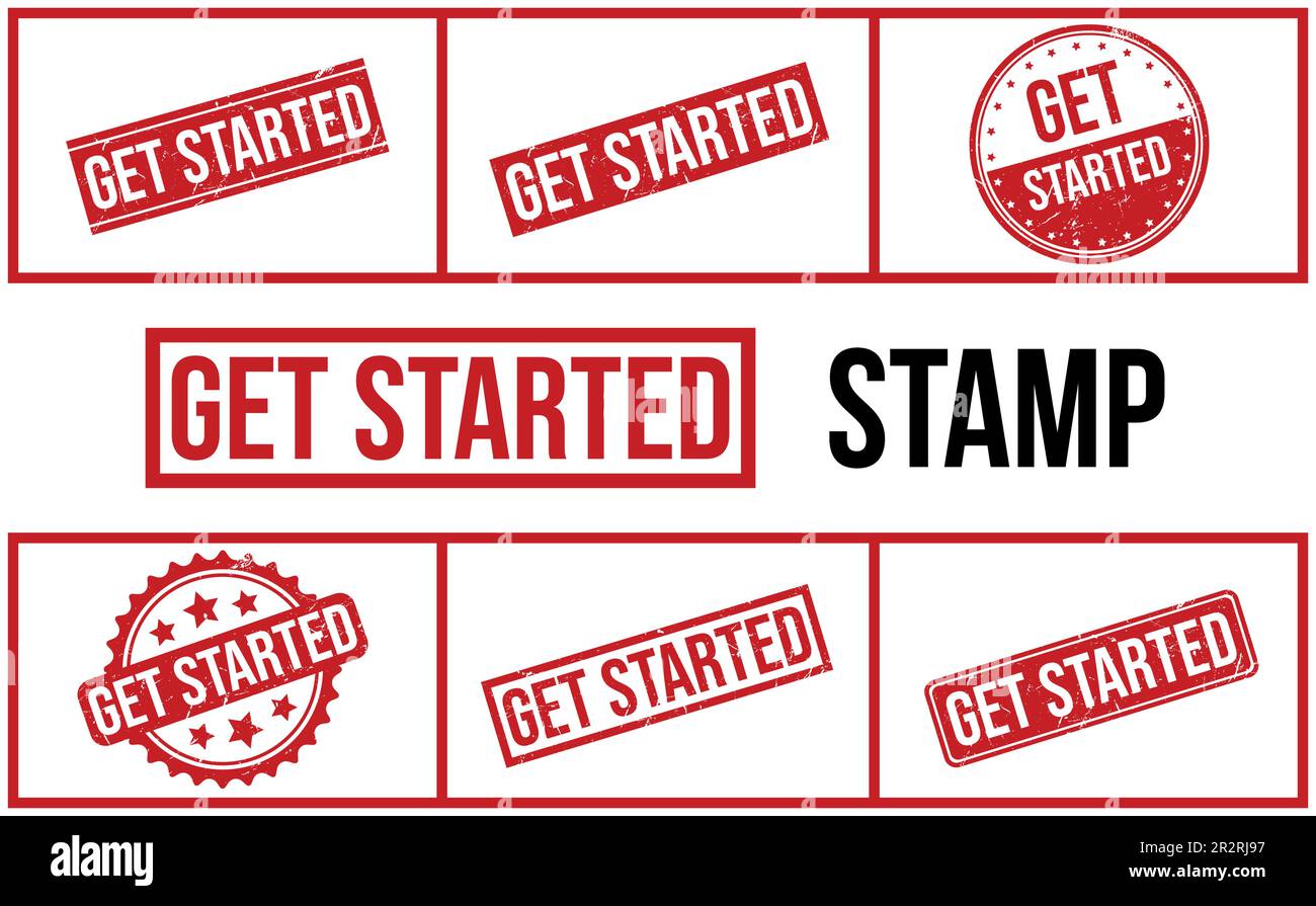 Get Started Rubber Stamp Set Vector Stock Vector Image & Art - Alamy