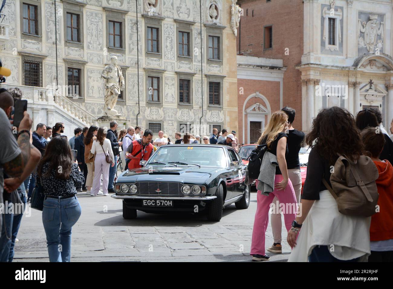 PISA , ITALY - APRIL 30 - 2023 : Aston Martin DBS 1969 on an old racing ...