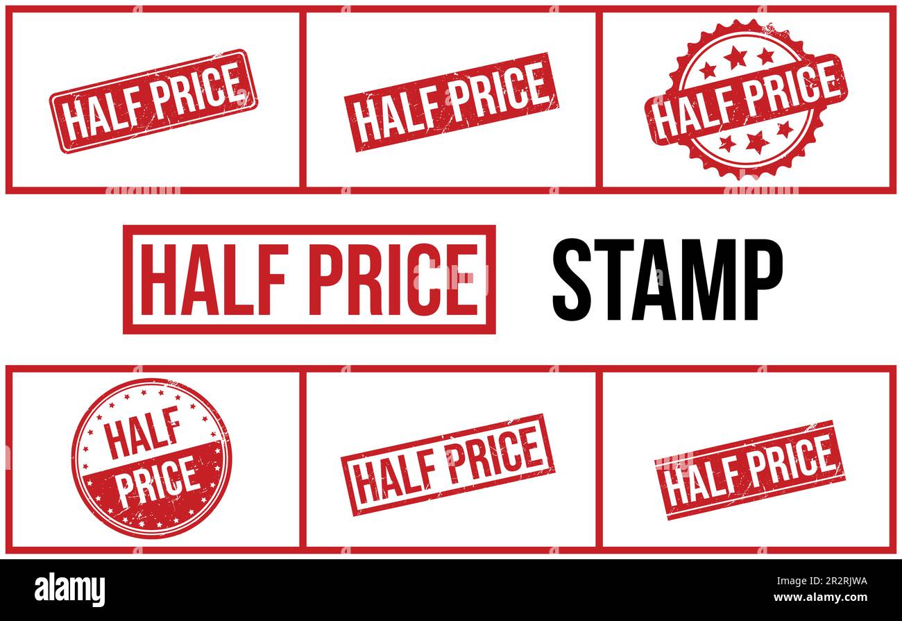 Half Price Rubber Stamp Set Vector Stock Vector Image & Art - Alamy