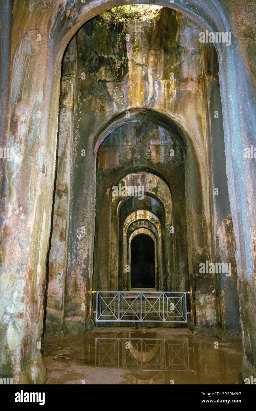 Interior of Piscina Mirabilis, or water cathedral, the most monumental ...