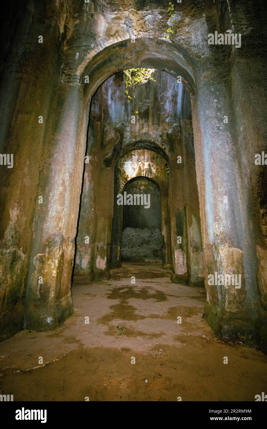 Interior of Piscina Mirabilis, or water cathedral, the most monumental ...