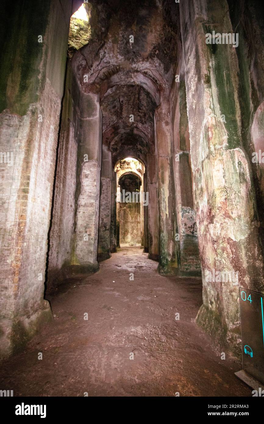Interior of Piscina Mirabilis, or water cathedral, the most monumental ...
