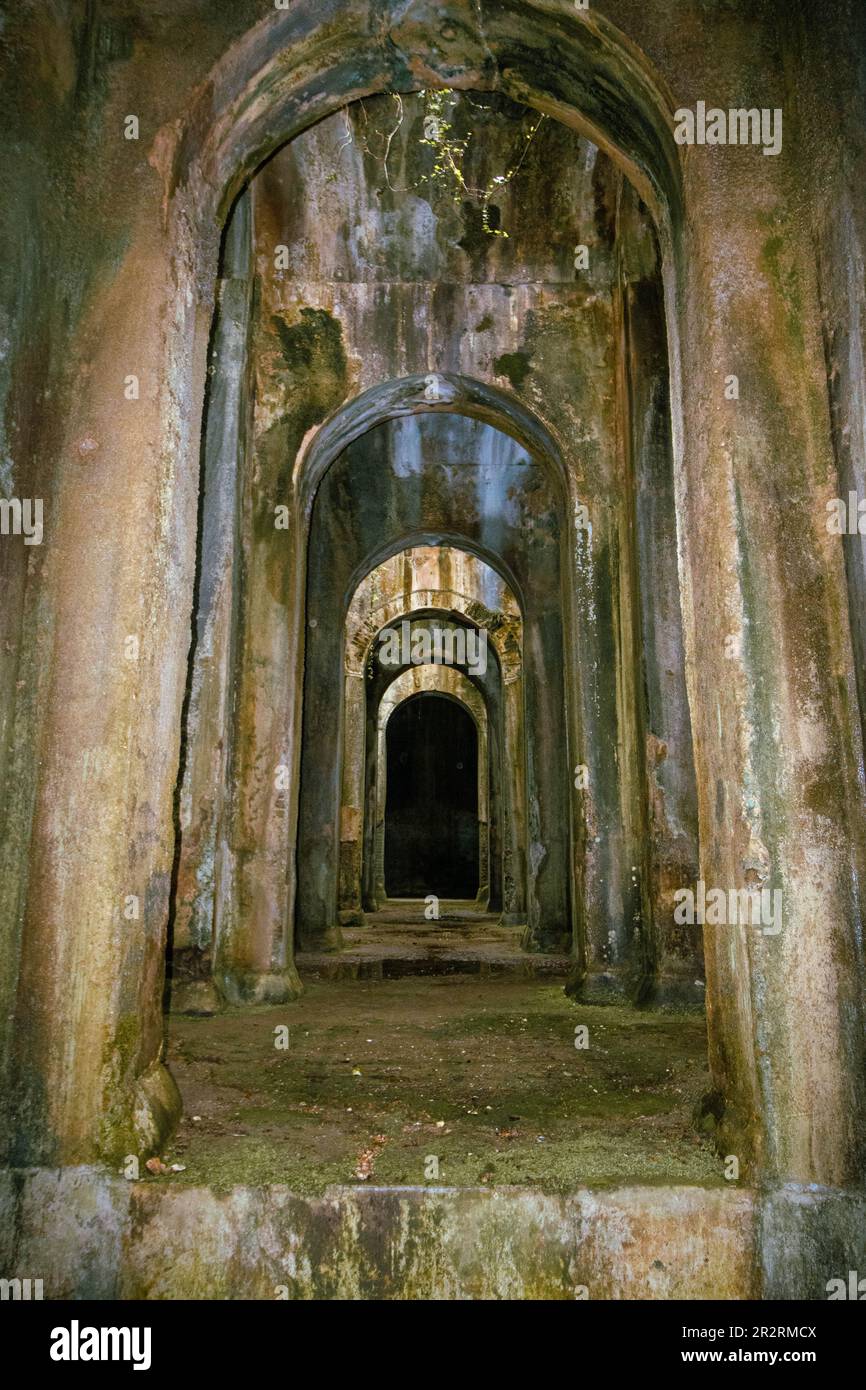Interior of Piscina Mirabilis, or water cathedral, the most monumental ...