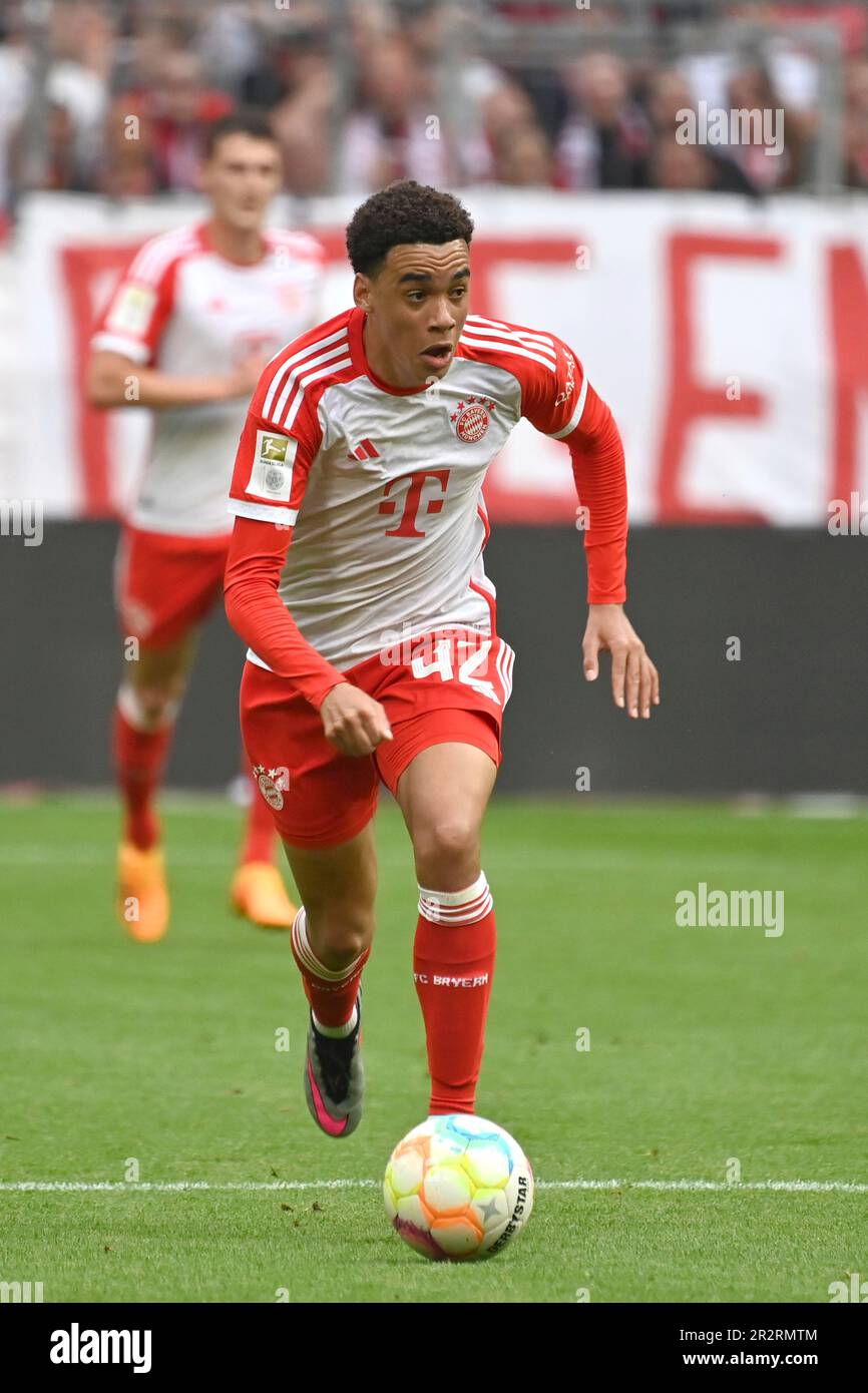 Munich, Deutschland. 20th May, 2023. Jamal MUSIALA (FC Bayern Munich ...
