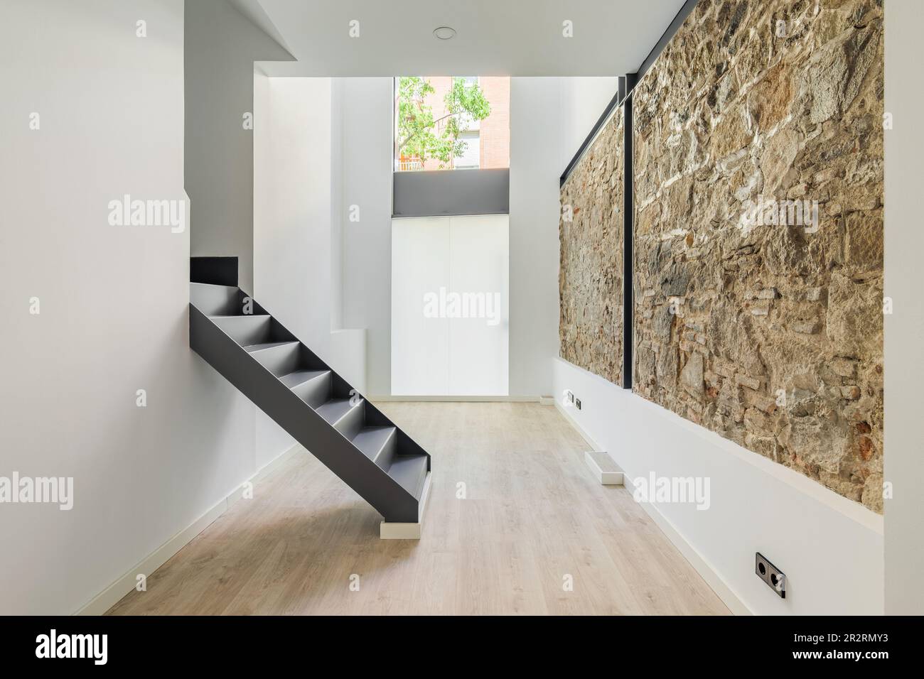 Mix of new and old architecture. Refurbished apartment with restored ...