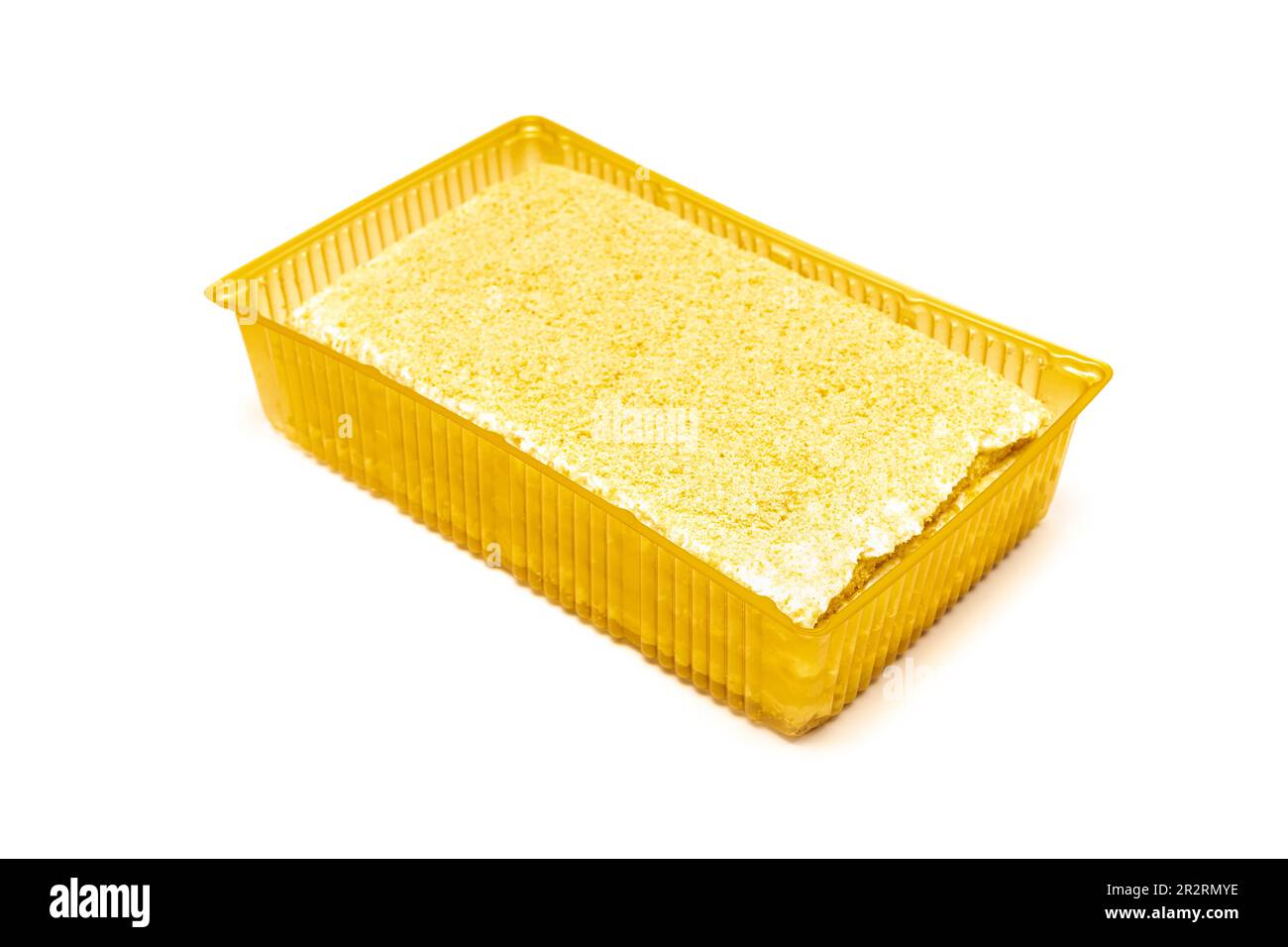 sand cake in a plastic package on a white background. shop cake. High ...