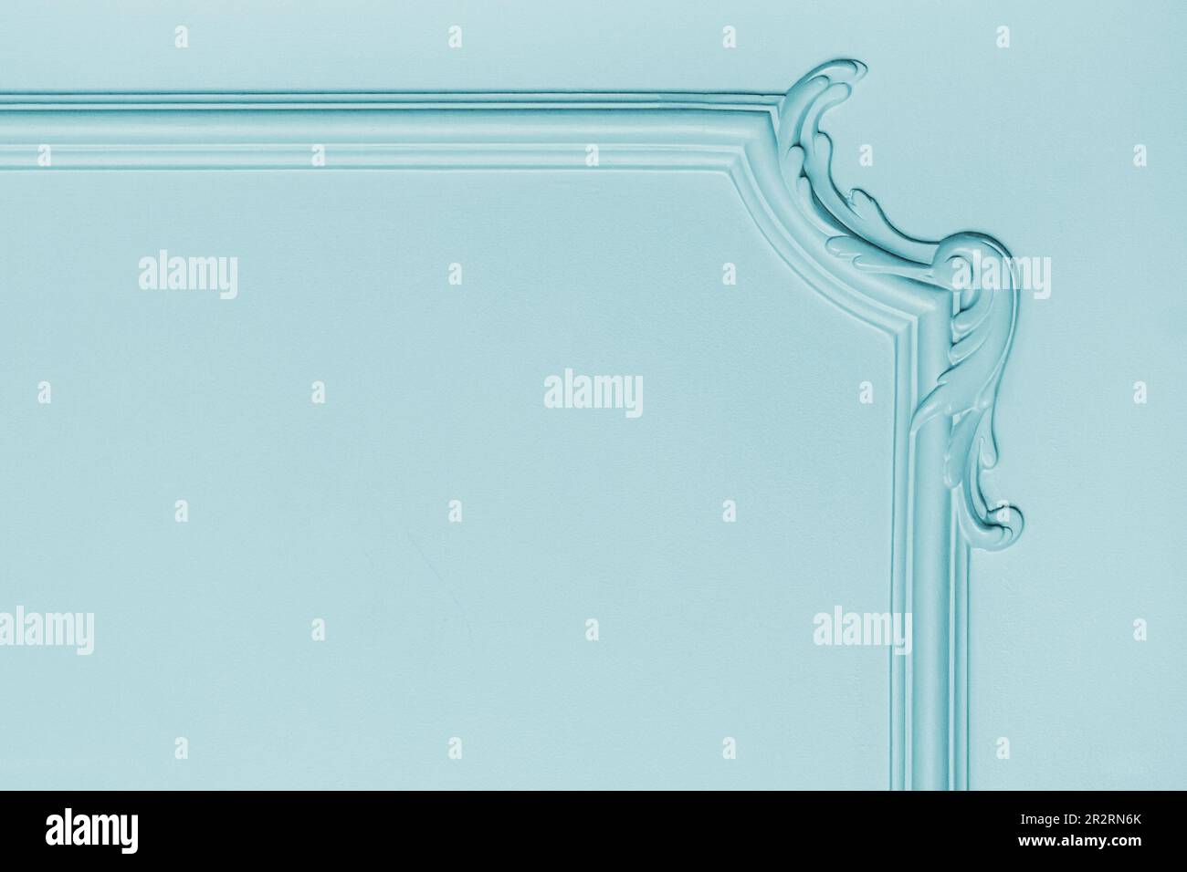 Luxury light blue wall design bas-relief with stucco mouldings classic ...