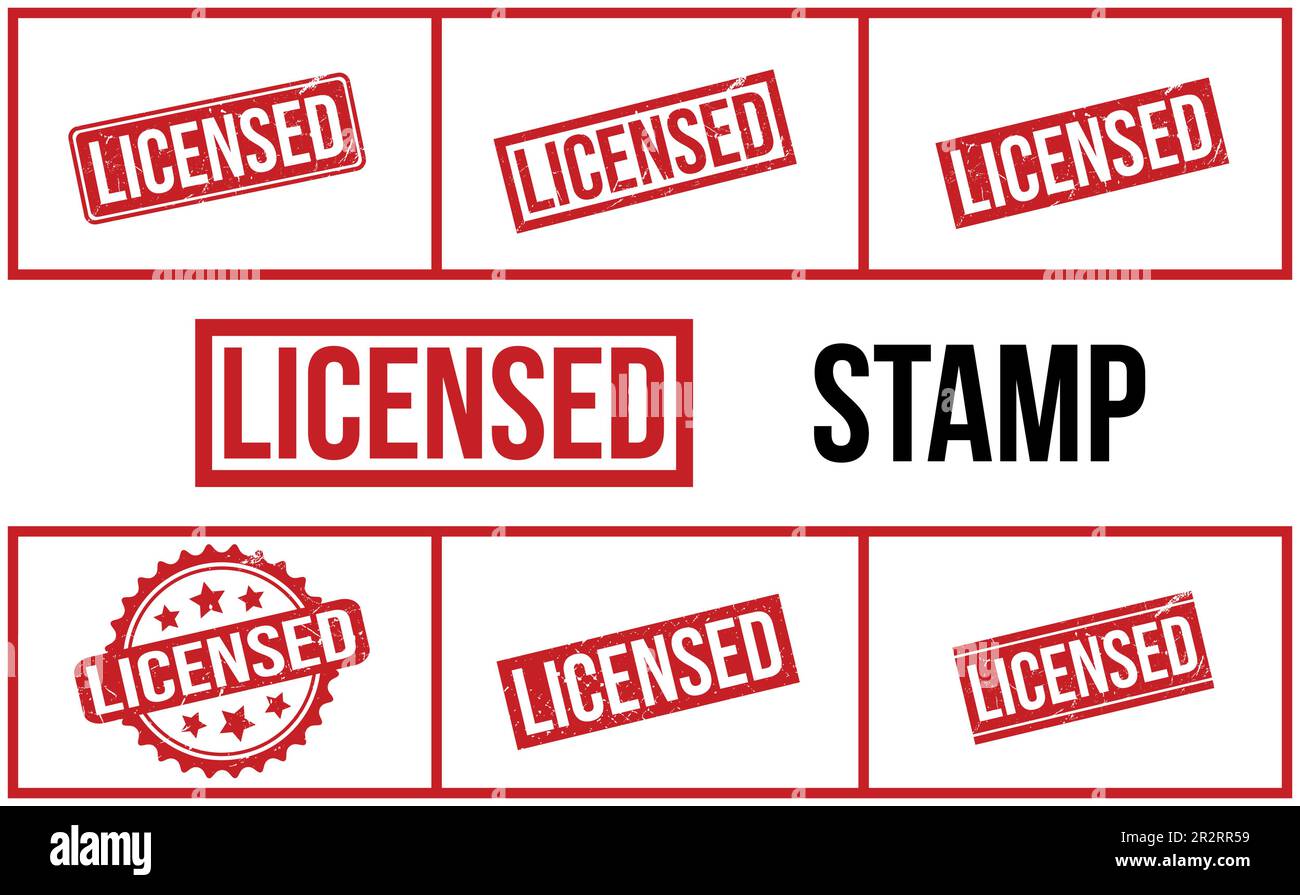 Licensed Rubber Stamp Set Vector Stock Vector Image & Art - Alamy