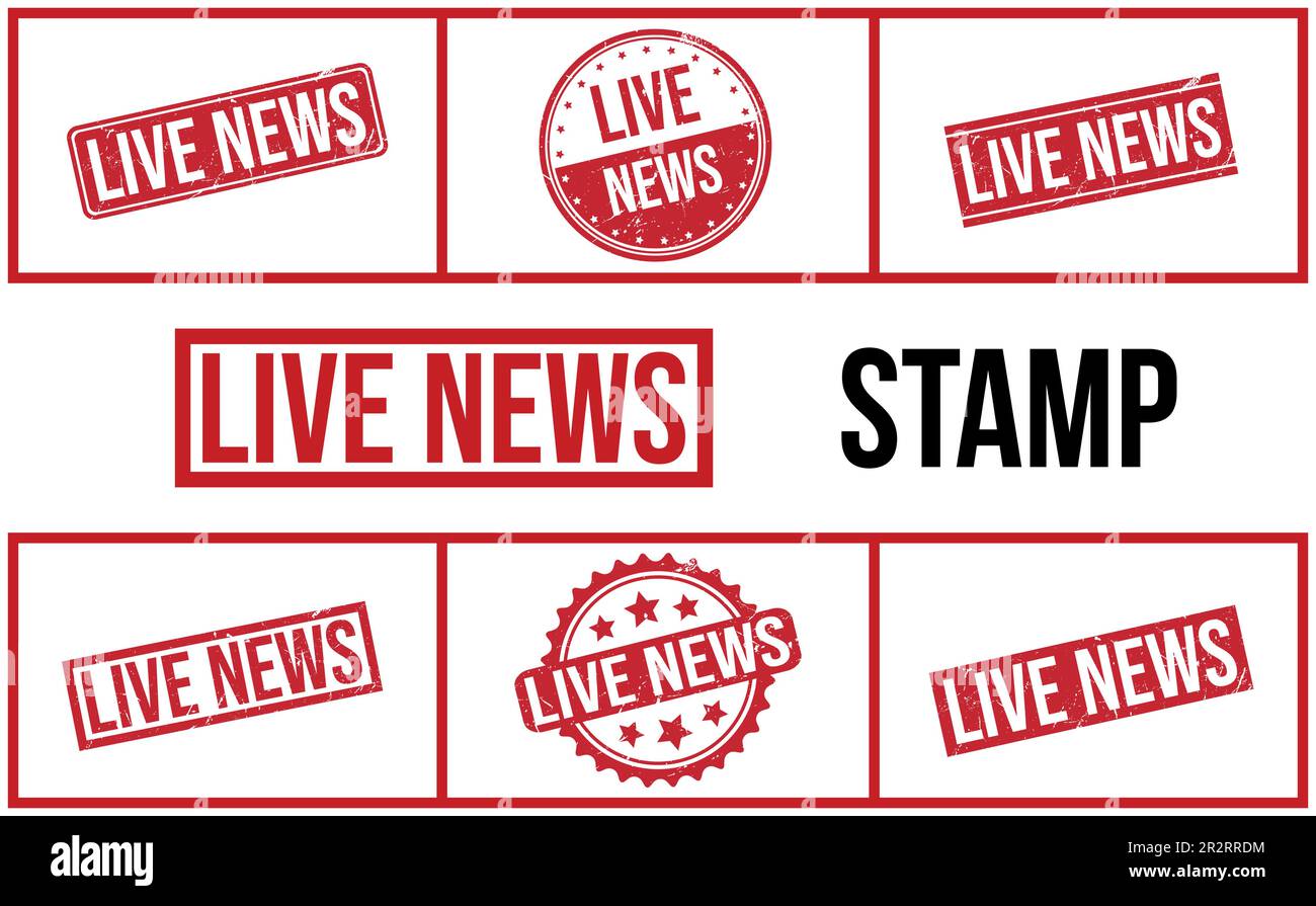 Live news rubber stamp hi-res stock photography and images - Alamy