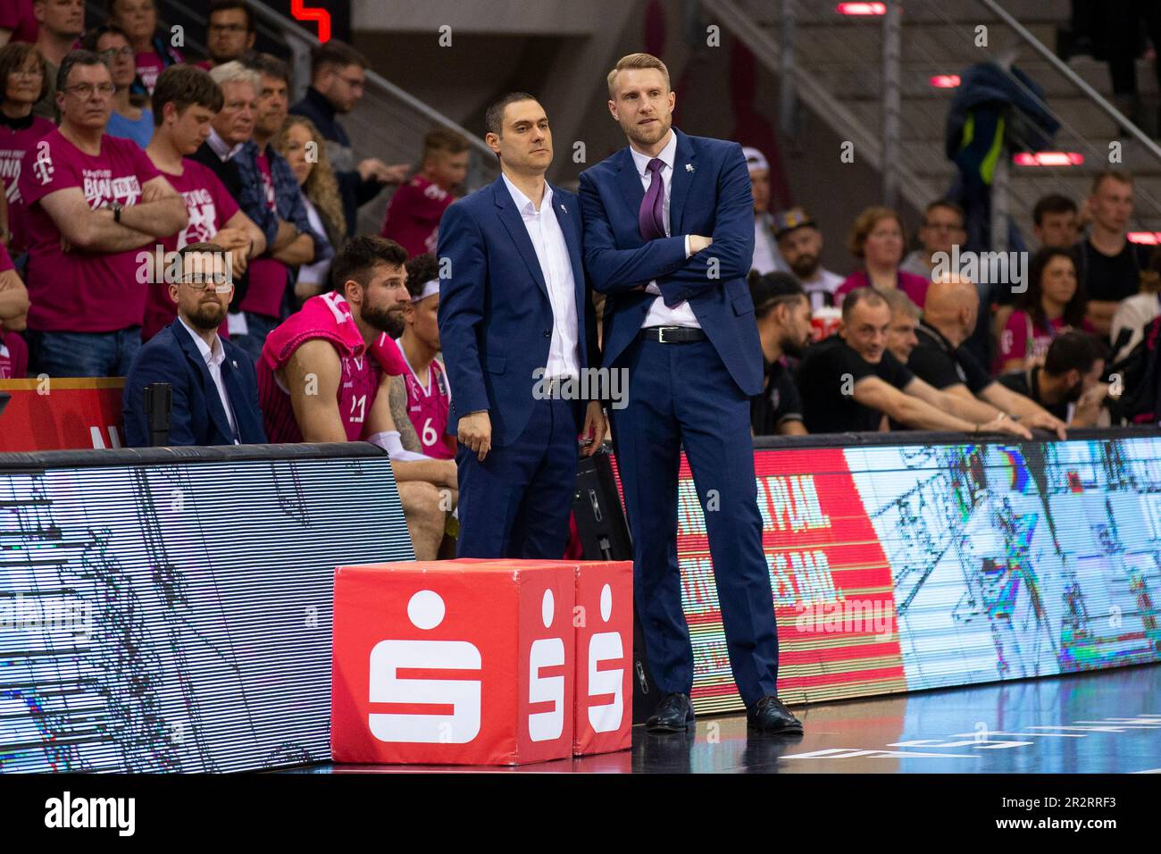 Head Coach Tuomas IISALO (BON, right), in conversation with Assistant ...