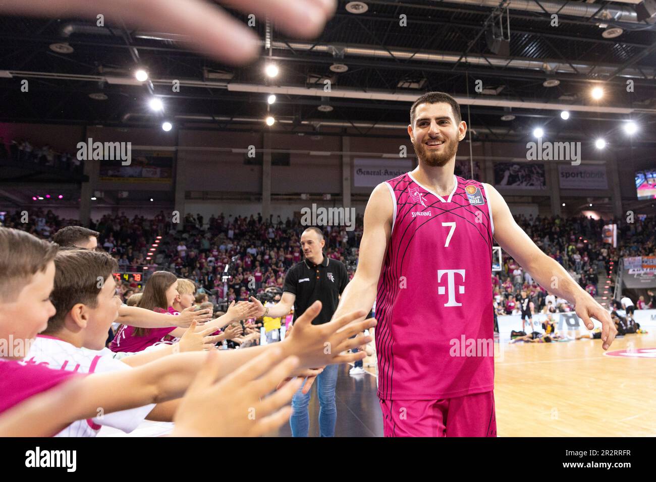 Sebastian HERRERA (BON, middle) high fives the hands of the fans, joy ...