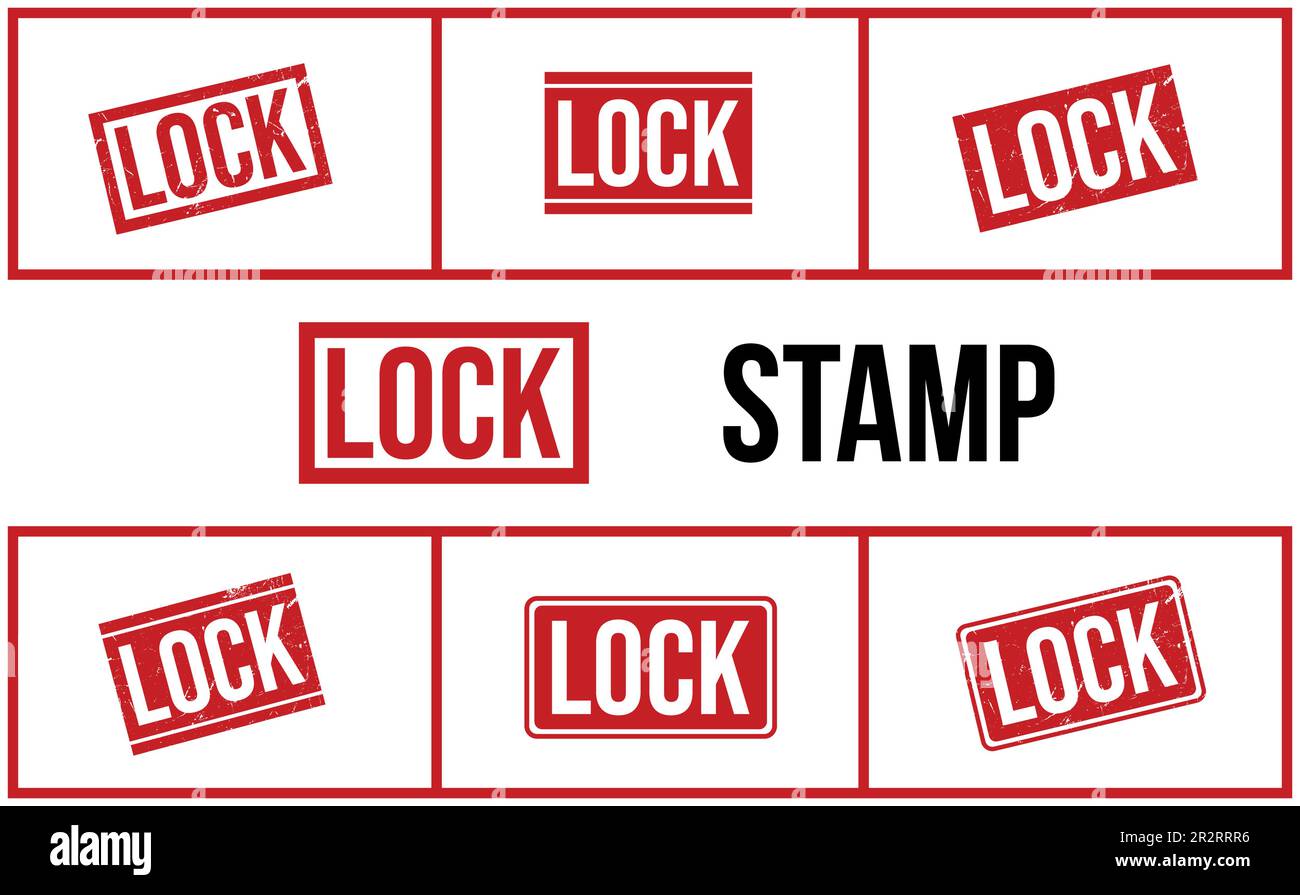 LOCK Rubber Stamp Set Vector Stock Vector Image & Art - Alamy
