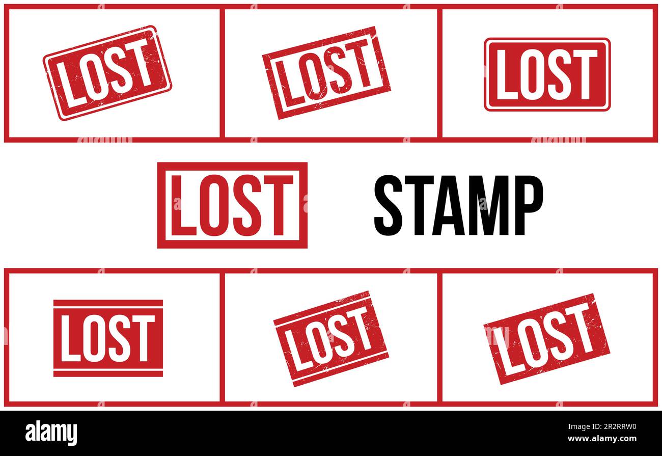 Lost Rubber Stamp Set Vector Stock Vector Image & Art - Alamy