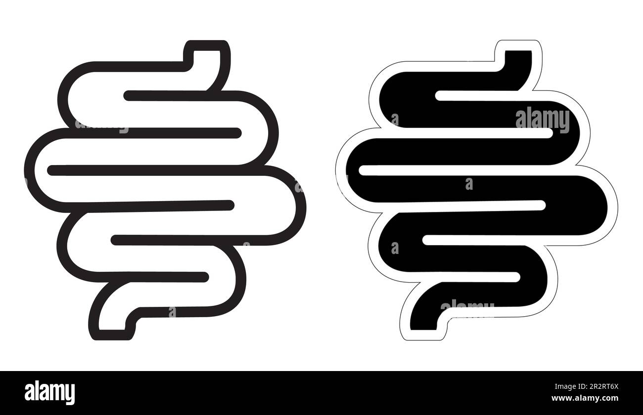 Intestines line icon. digestive system sign. digestion system symbol ...