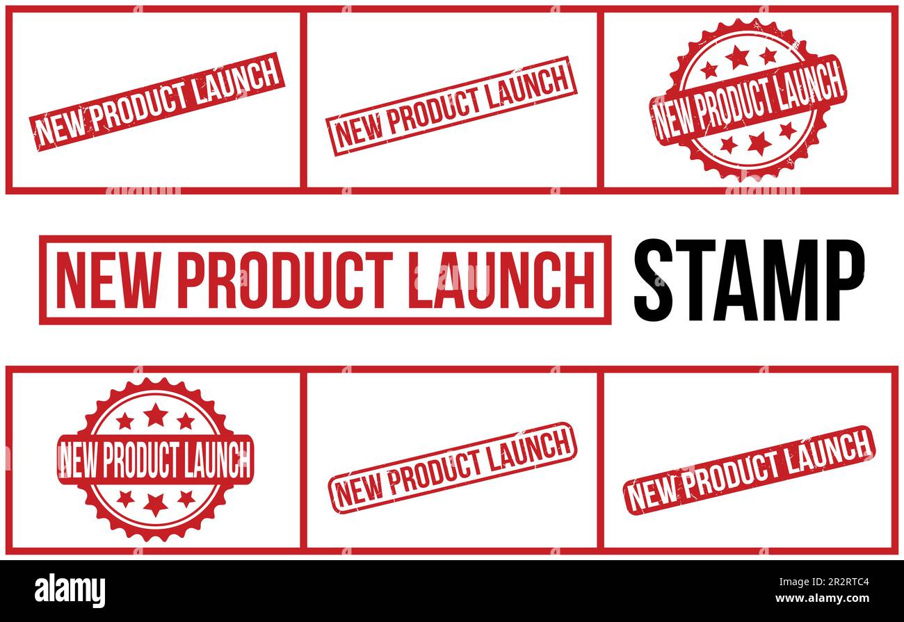 New Product Launch rubber grunge stamp set vector Stock Vector Image ...