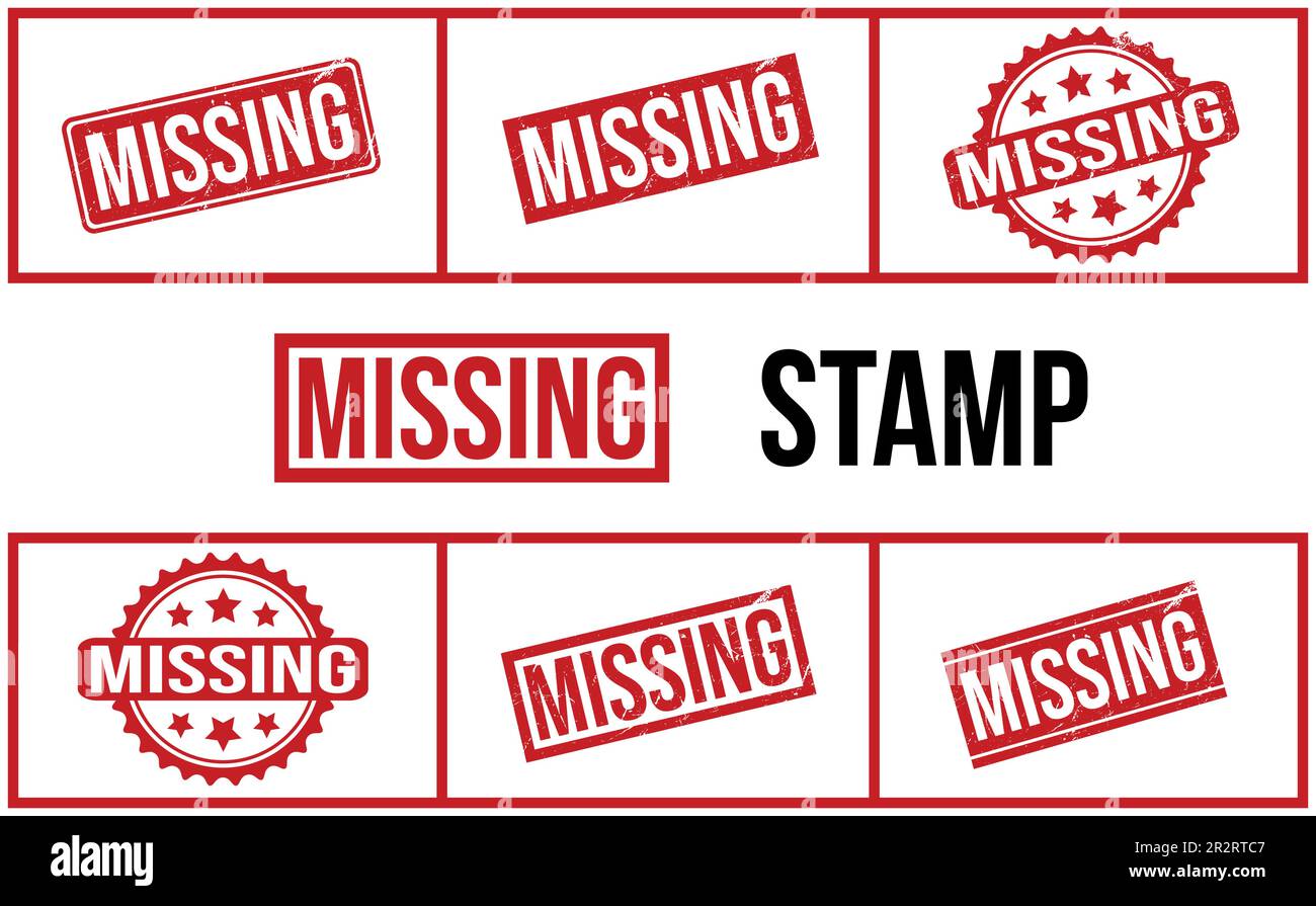 Missing Rubber Stamp Set Vector Stock Vector Image & Art - Alamy