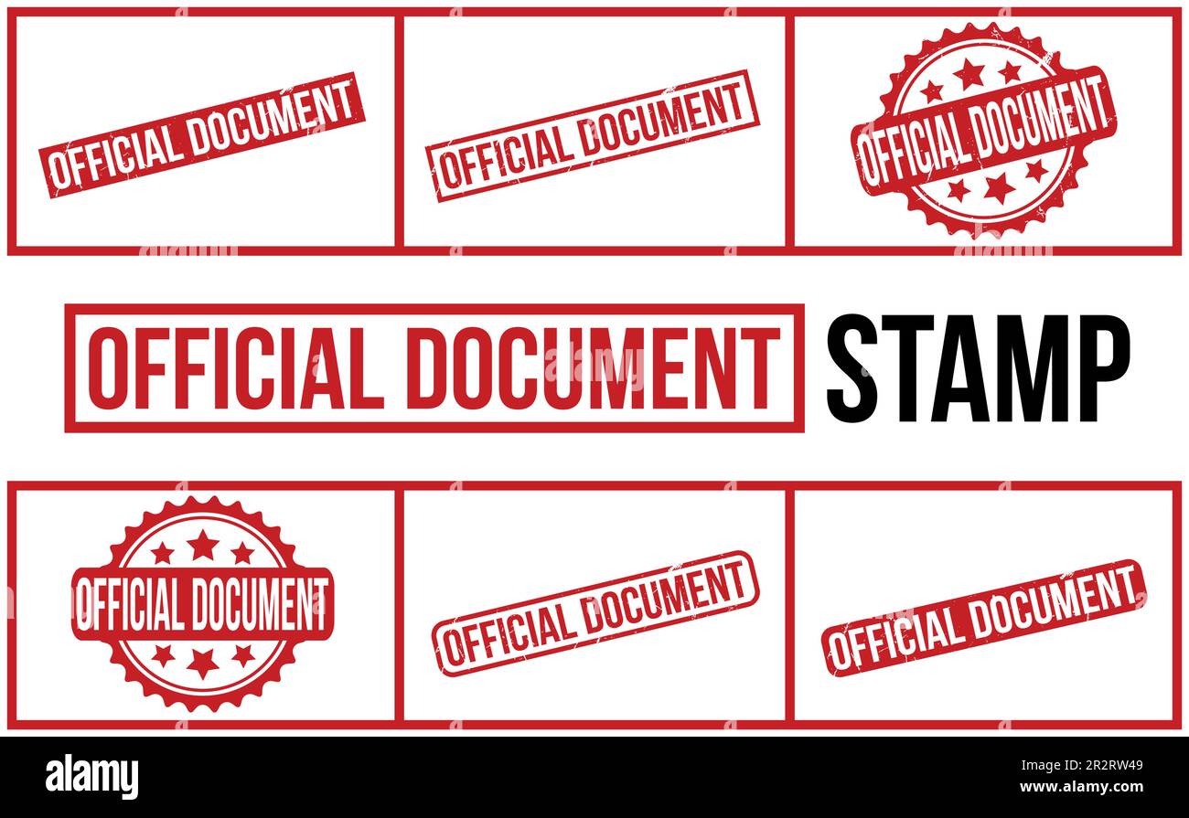 Official Document rubber grunge stamp set vector Stock Vector Image ...