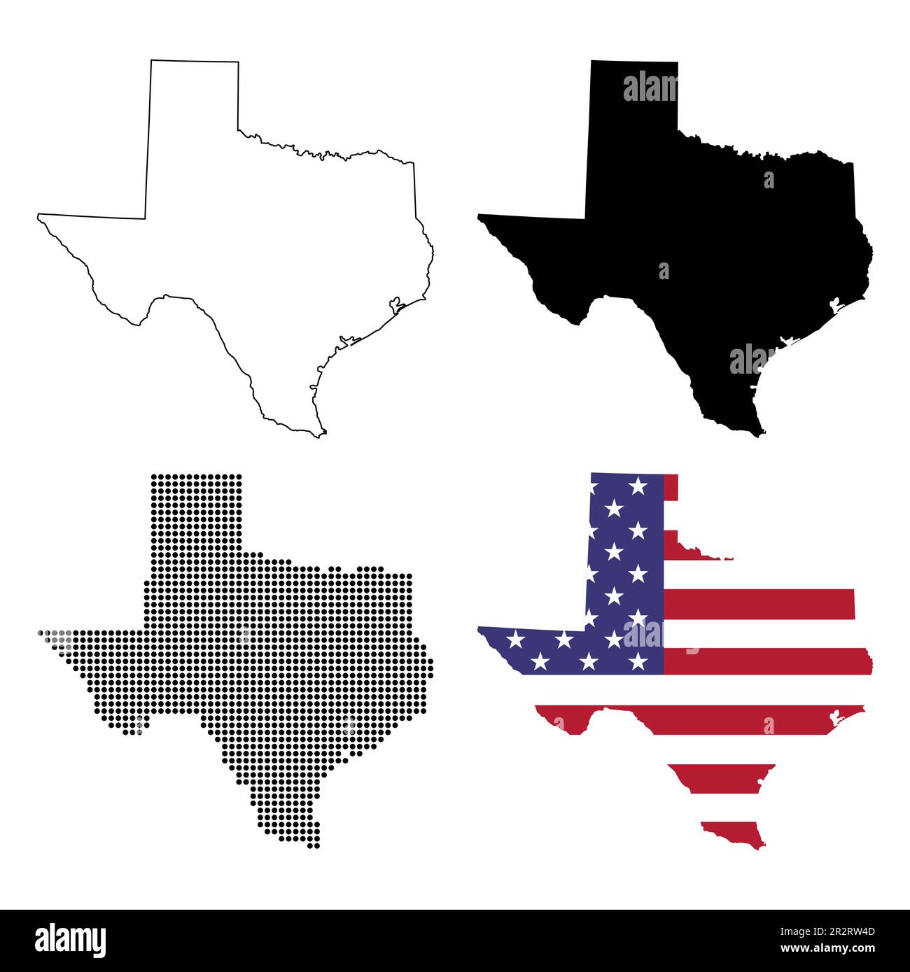 Set of Texas map shape, united states of america. Flat concept vector ...