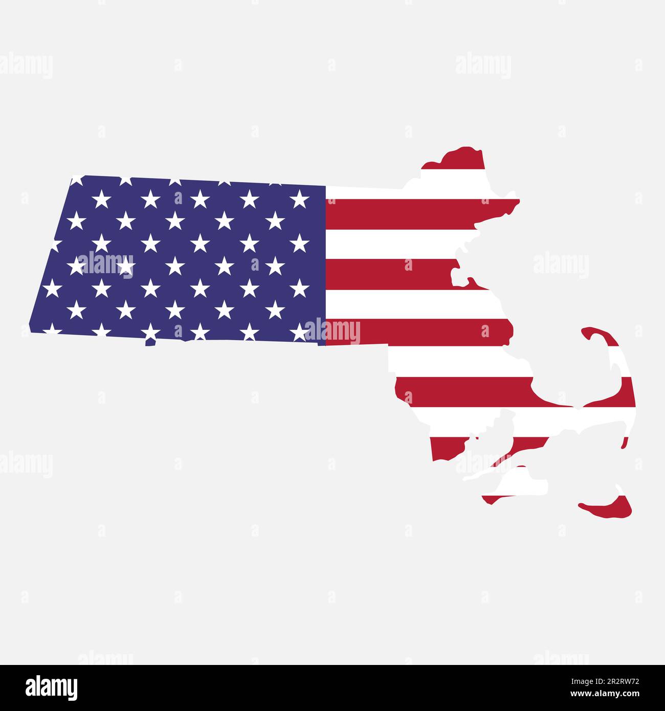 Massachusetts map shape, united states of america. Flat concept icon ...