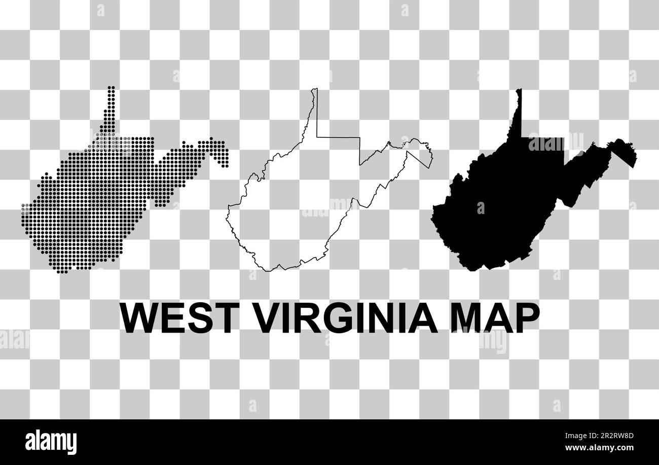 Set of West Virginia map shape, united states of america. Flat concept ...