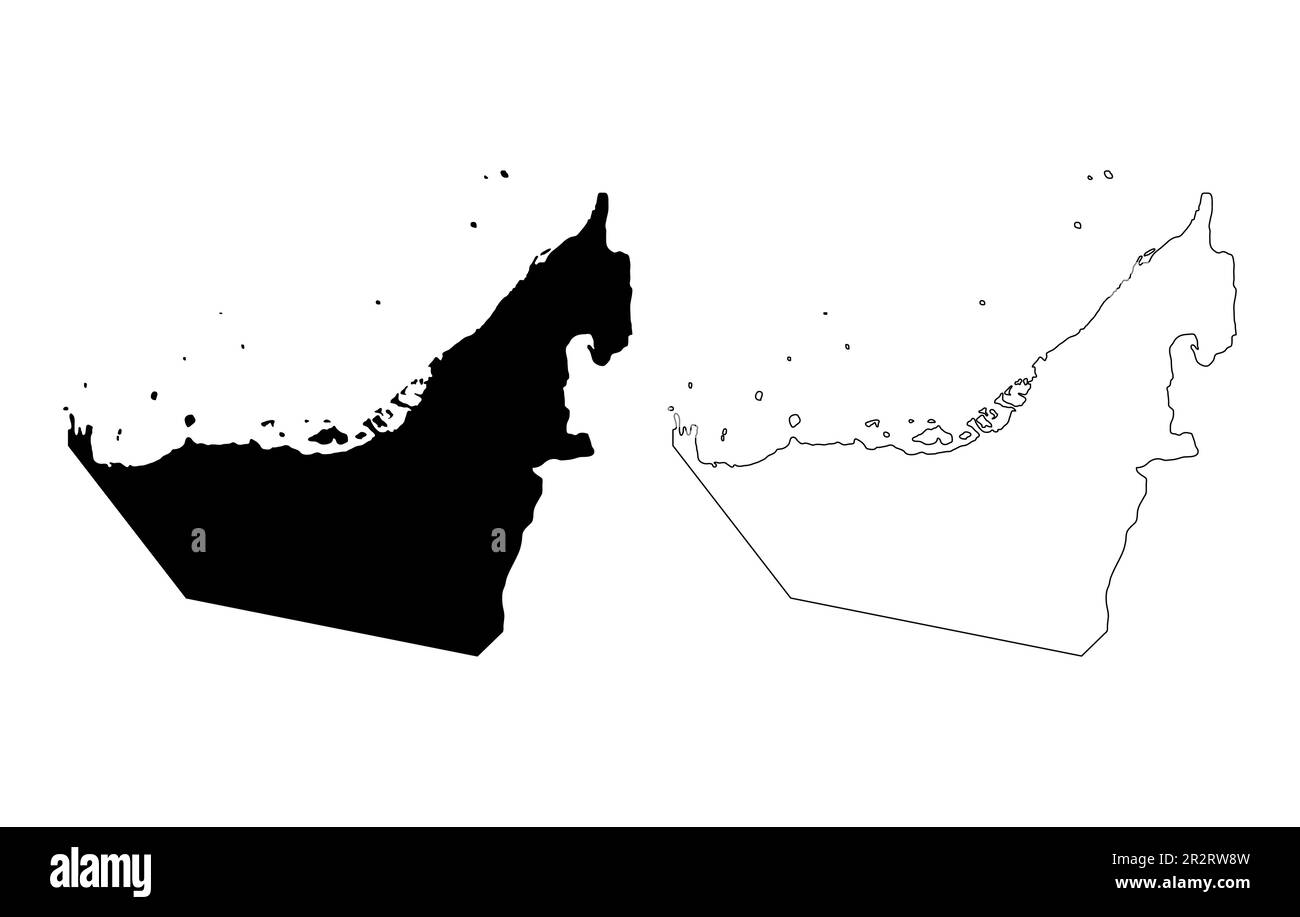 Set of United arab emirates map icon, geography blank concept, graphic ...