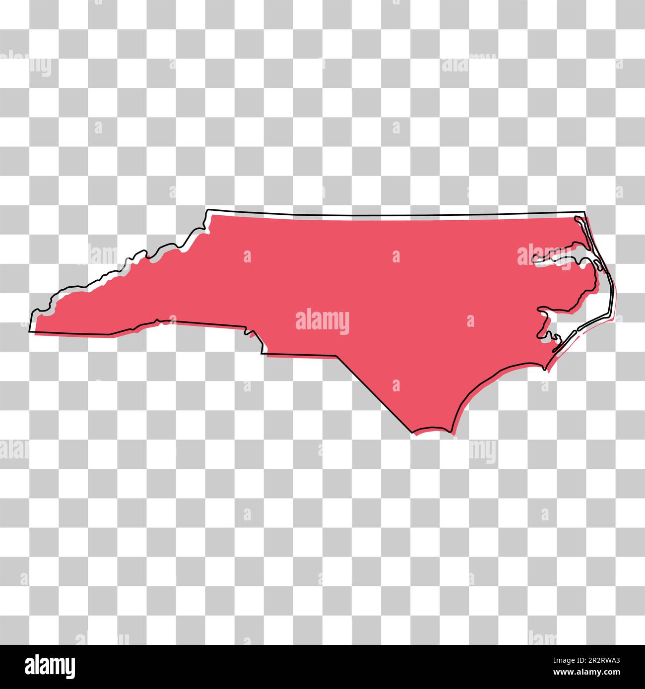 North Carolina map shape, united states of america. Flat concept symbol ...