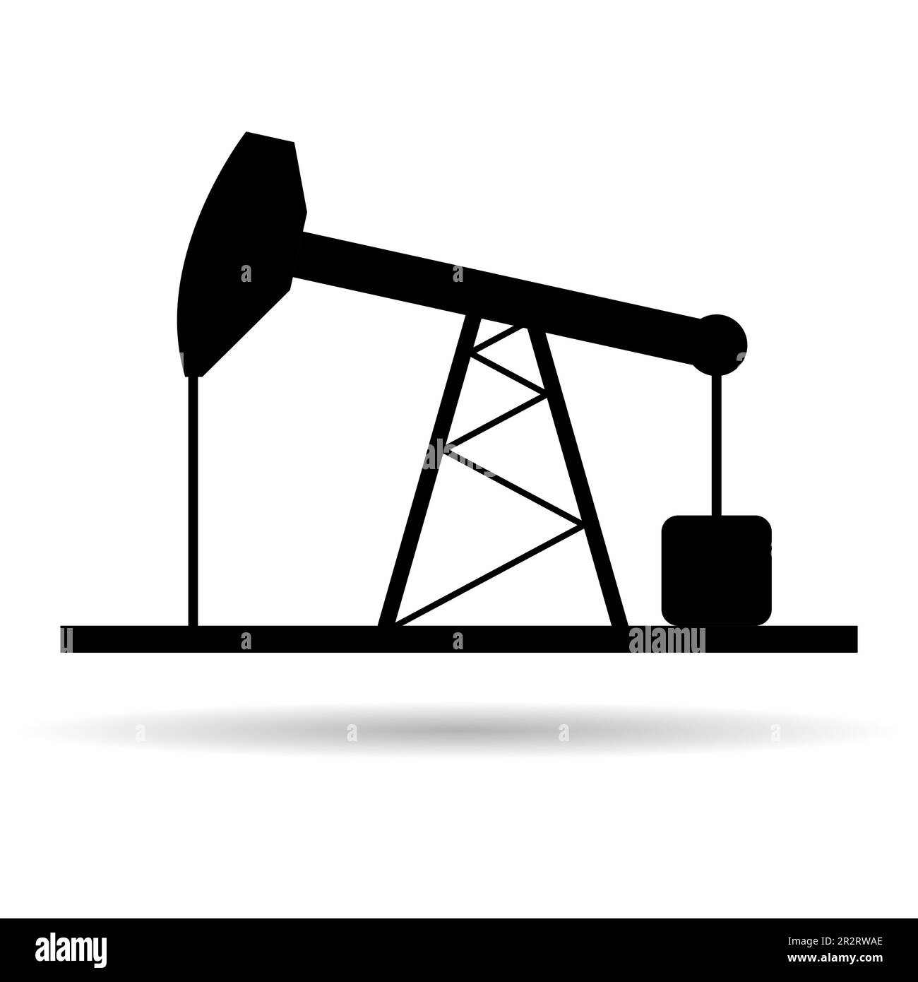 Oil rig flat graphic shadow icon, fuel platform industry tower gas sign ...