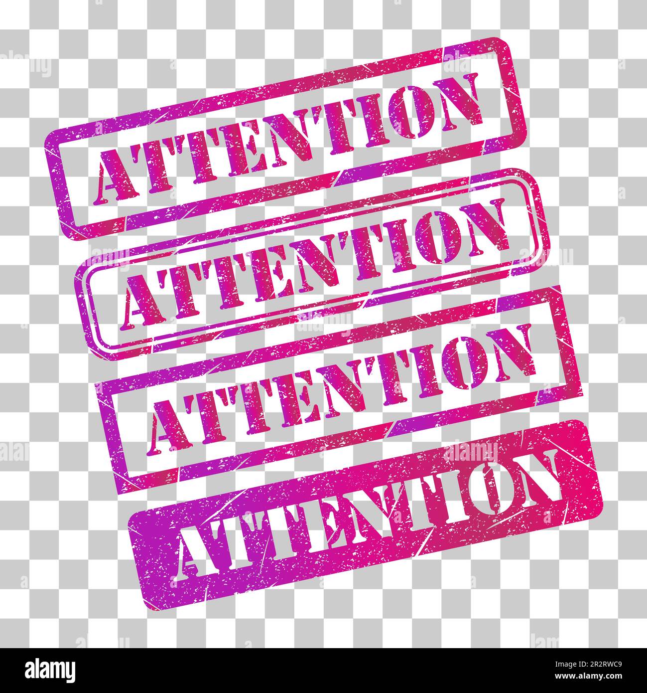 Set of Attention stamp symbol, label sticker sign button, text banner ...