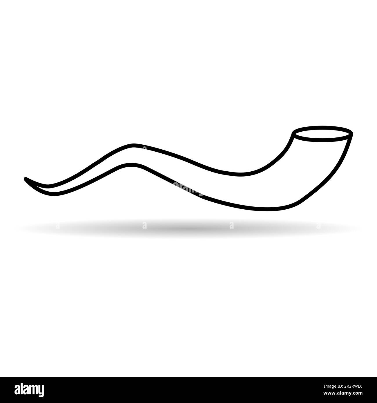 Shofar horn shadow icon, graphic religion design symbol, ritual web ...
