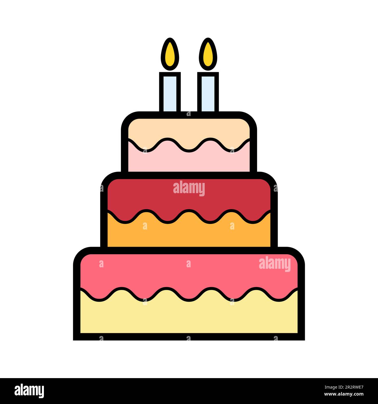 Sweet cake icon, bakery dessert food symbol, happy birthday day graphic ...