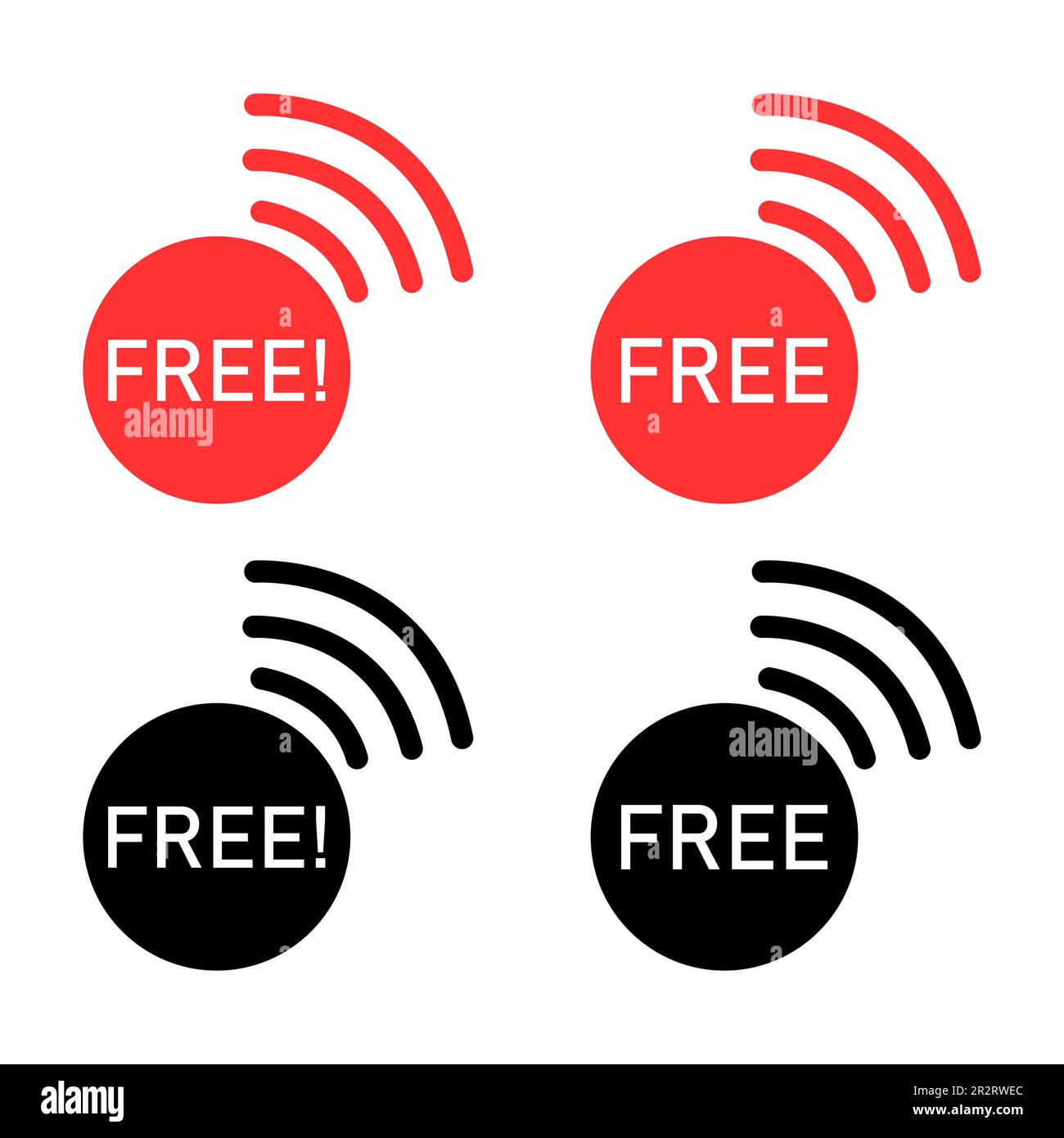 Set of Free web button sign, promotion design label icon, gratis ...