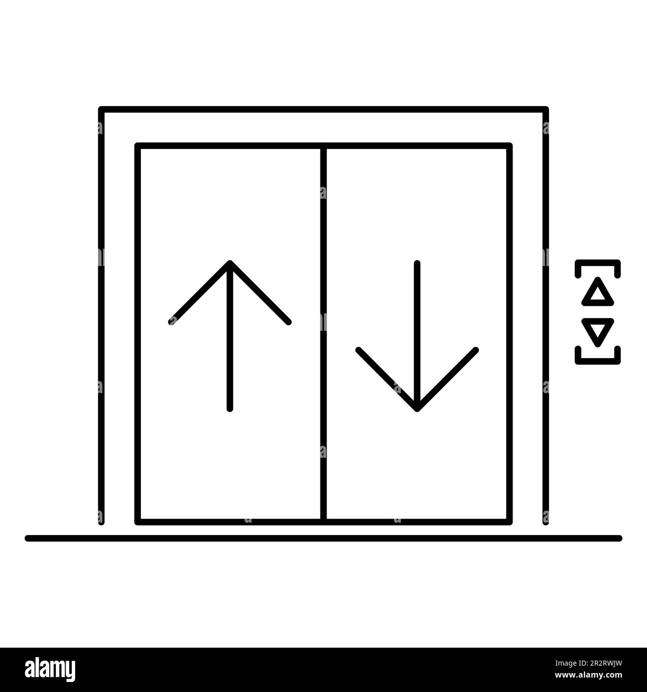 Lift elevator icon, graphic design entrance sign, building doorway ...