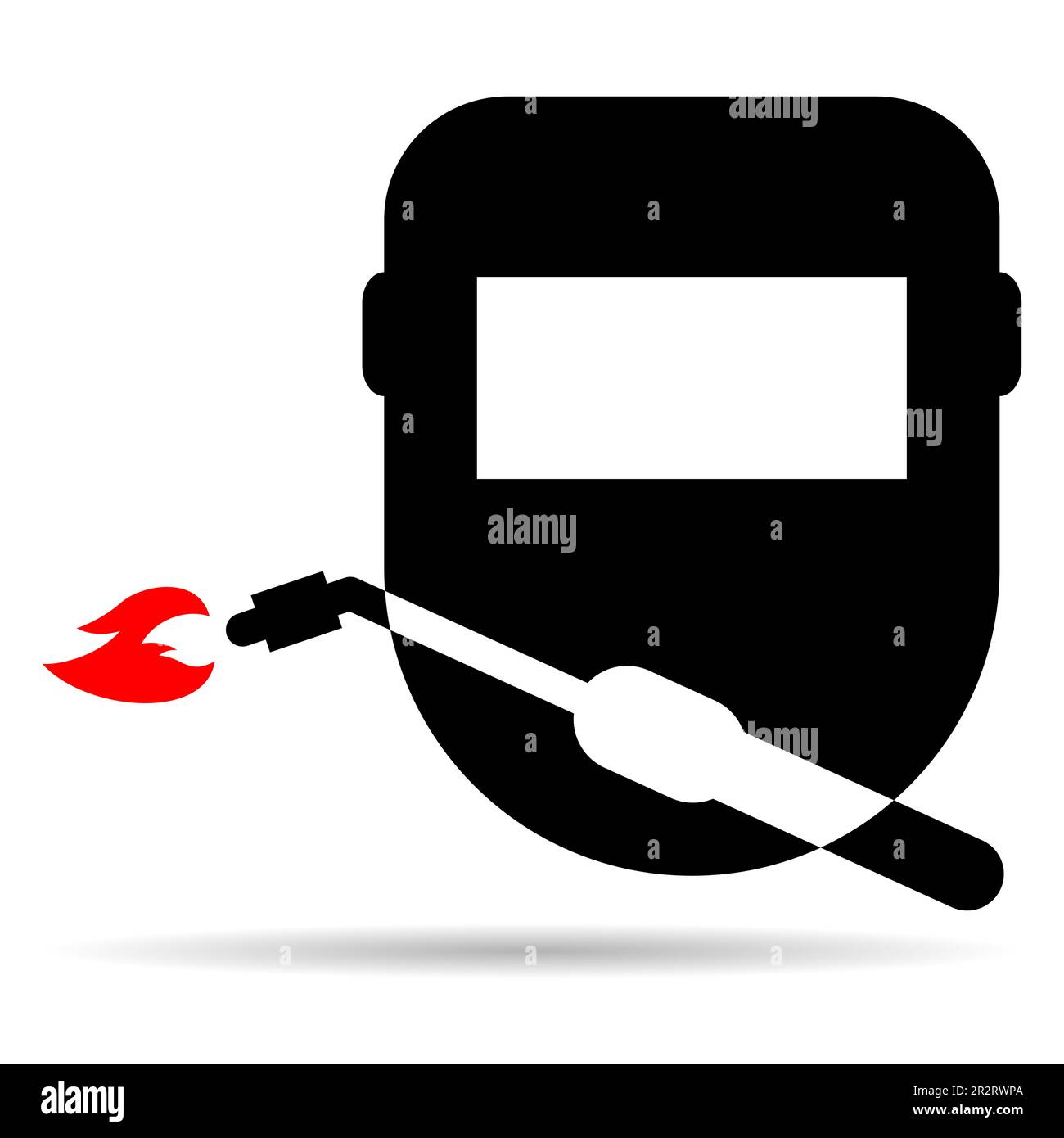 Welding technology icon shadow, metal tool equipment symbol, safe weld ...
