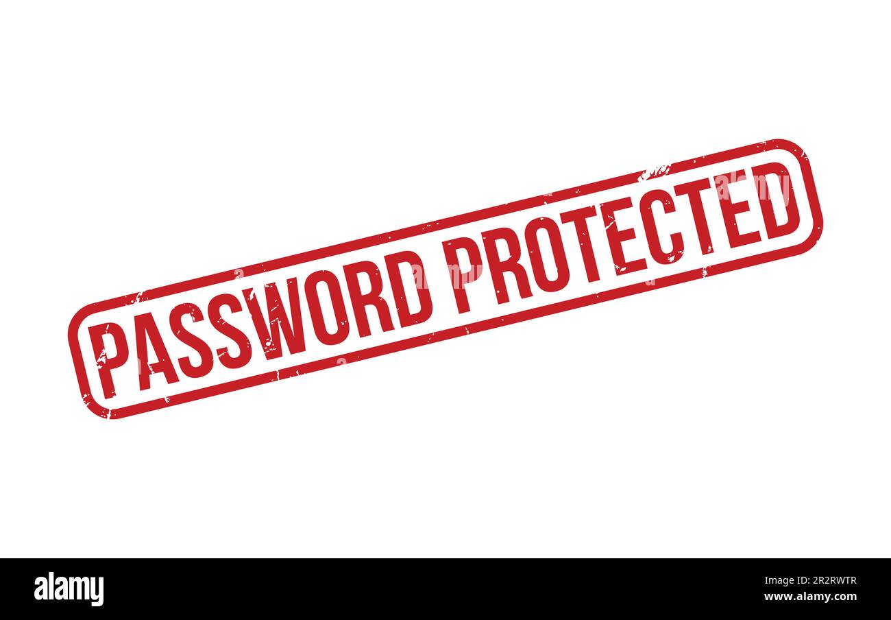 Red Password Protected Rubber Stamp Seal Vector Stock Vector Image ...
