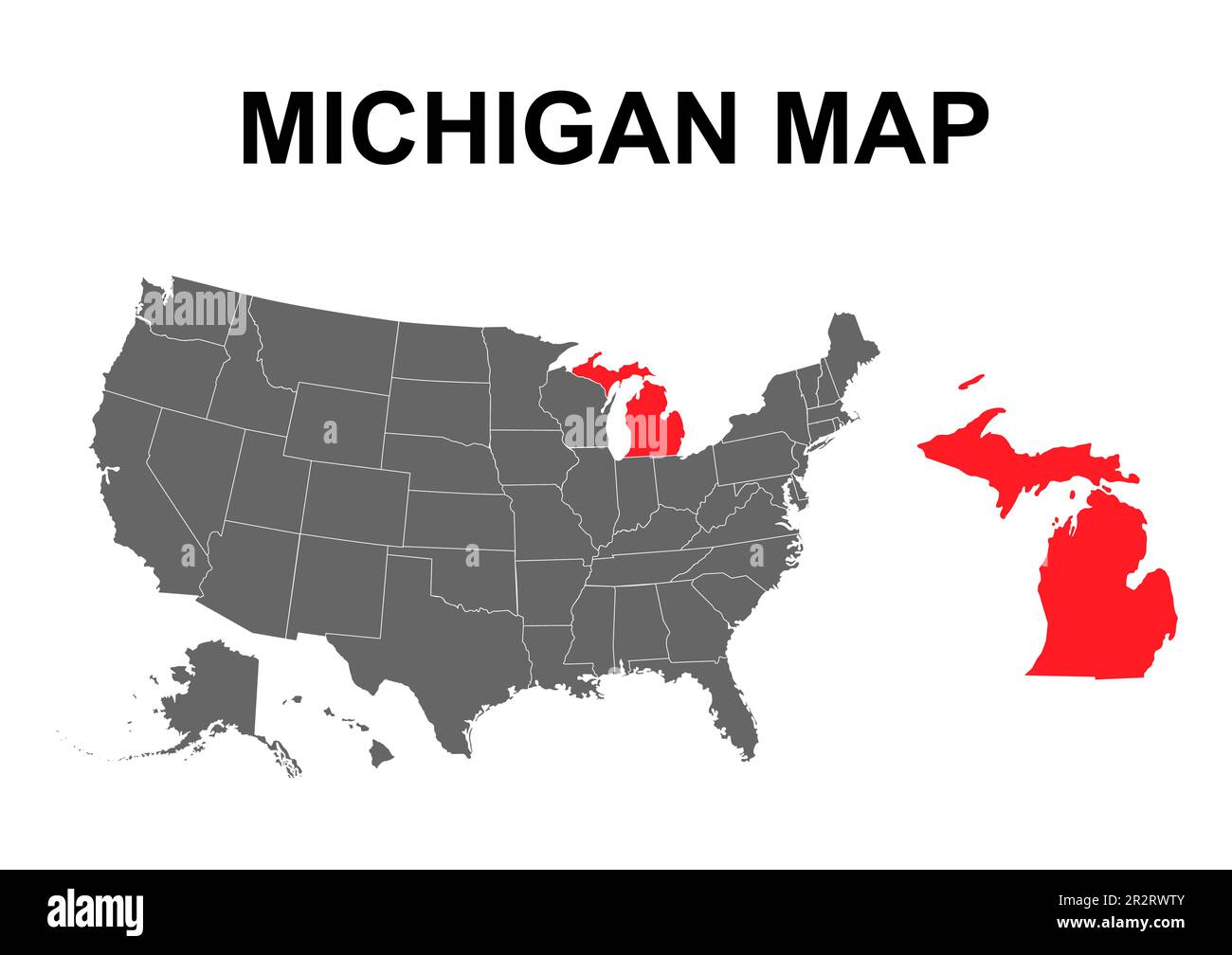 Michigan map shape, united states of america. Flat concept icon symbol ...
