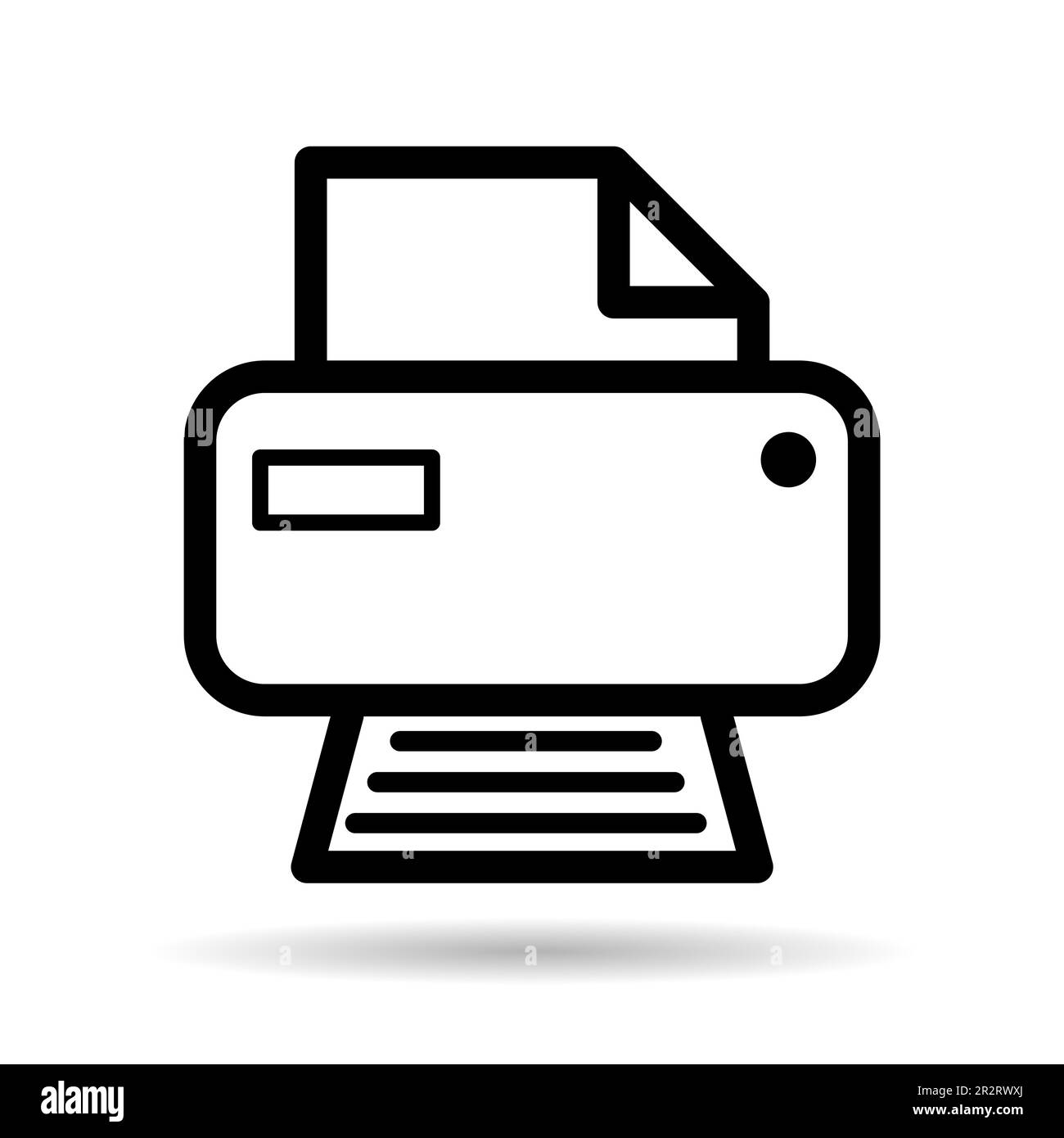 Printer document web shadow icon, printout machine technology flat sign ...