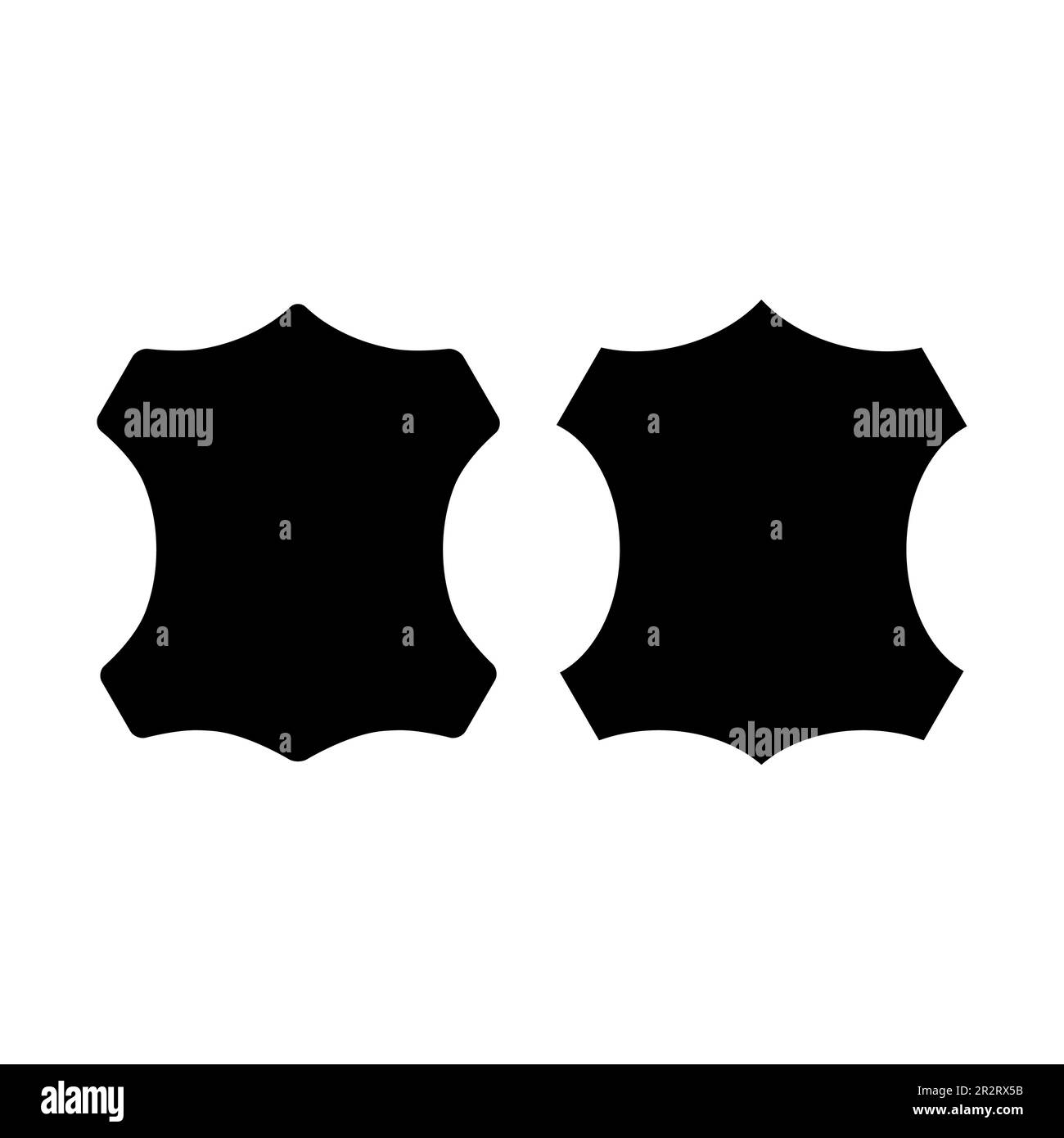 Set of Leather skin fashion icon, animal material graphic sign, texture ...