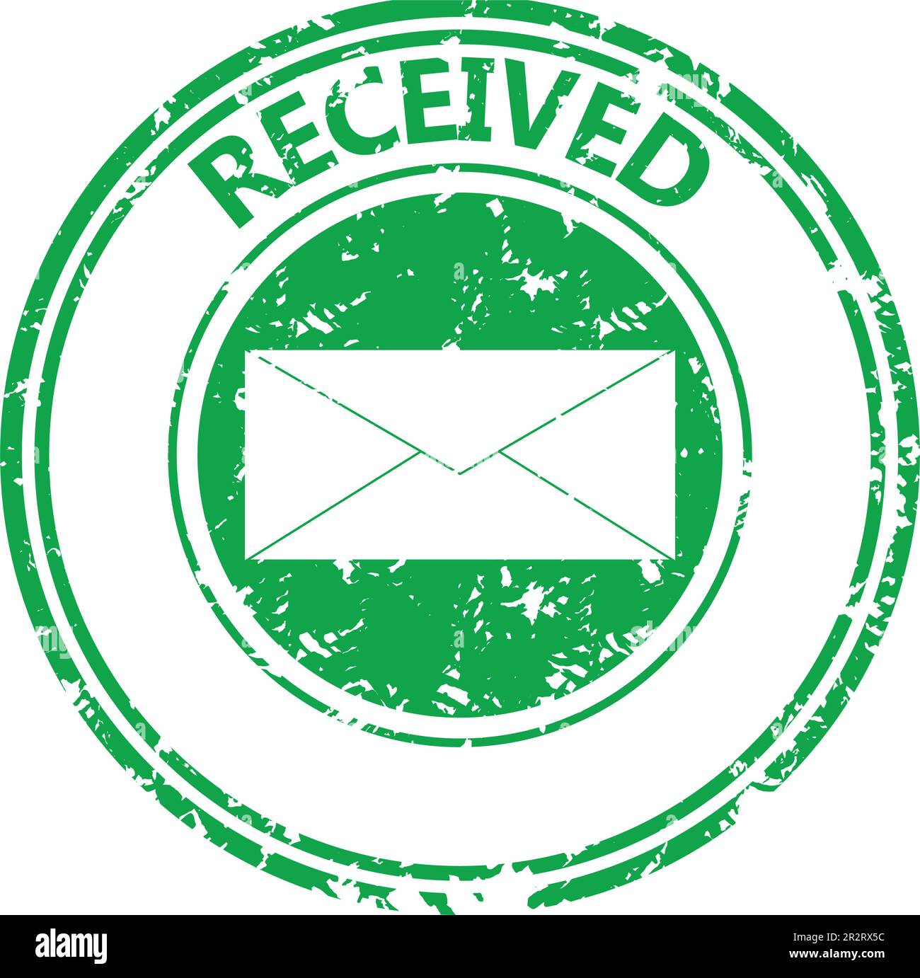 Rubber stamp received for parcel and post office. Vector illustration ...